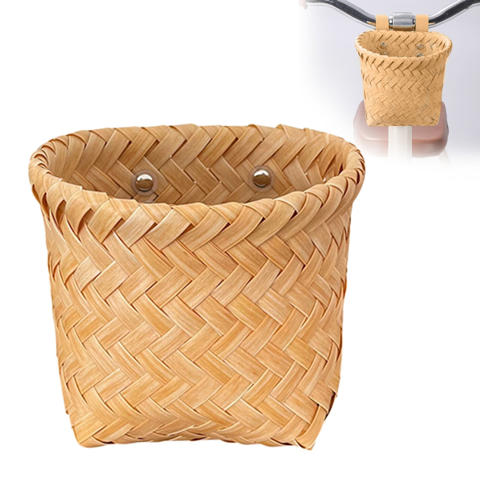 Kids Basket,Handwoven Rattan Cycle Basket with Adjustable PU Belts ...