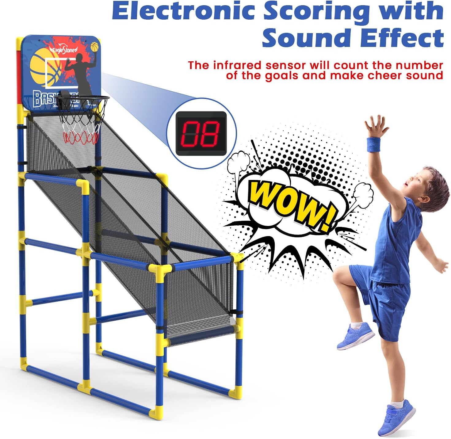 Basketball Goal for Kids, Outdoor Indoor Basketball Hoop Arcade Game ...