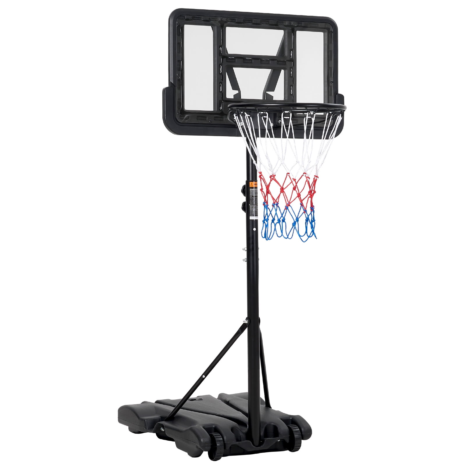 Kids Basketball Hoop Outdoor,28 inch Backboard w/ 2 Wheels,5-7 Ft ...