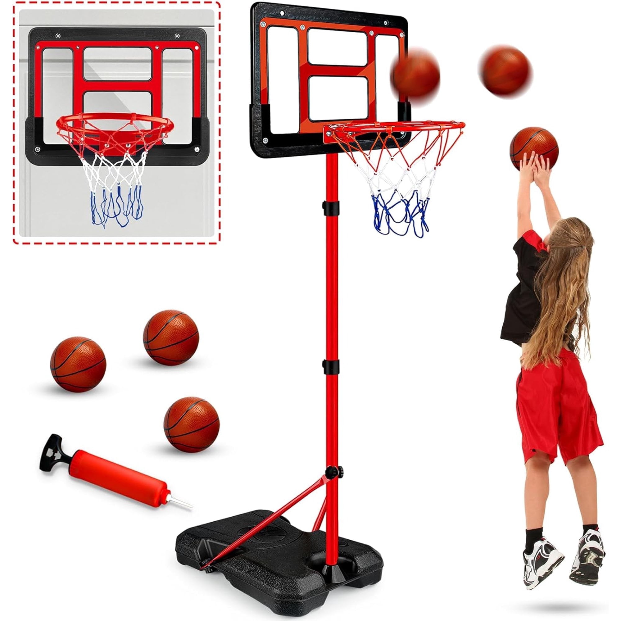 Adjustable Toddler Basketball Goal Indoor Outdoor Adjustable Kids ...