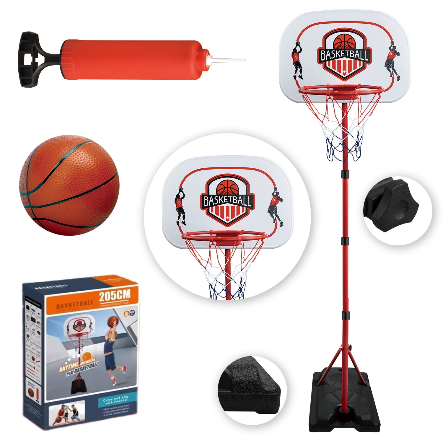 Kids Basketball Hoop with Stand, Adjustable Basketball Set, Toddler ...