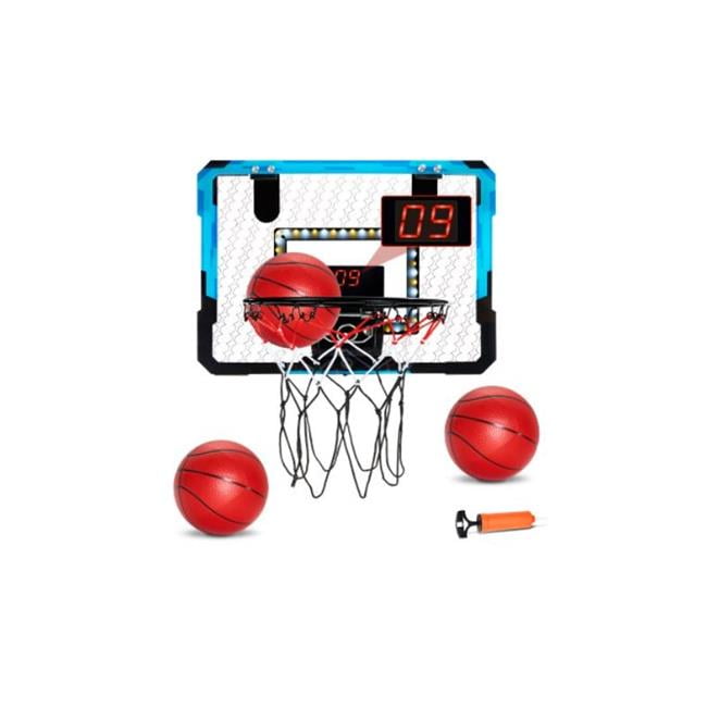 Kids Basketball Hoop with LED Lights Audio Scoreboard Indoor Basketball ...