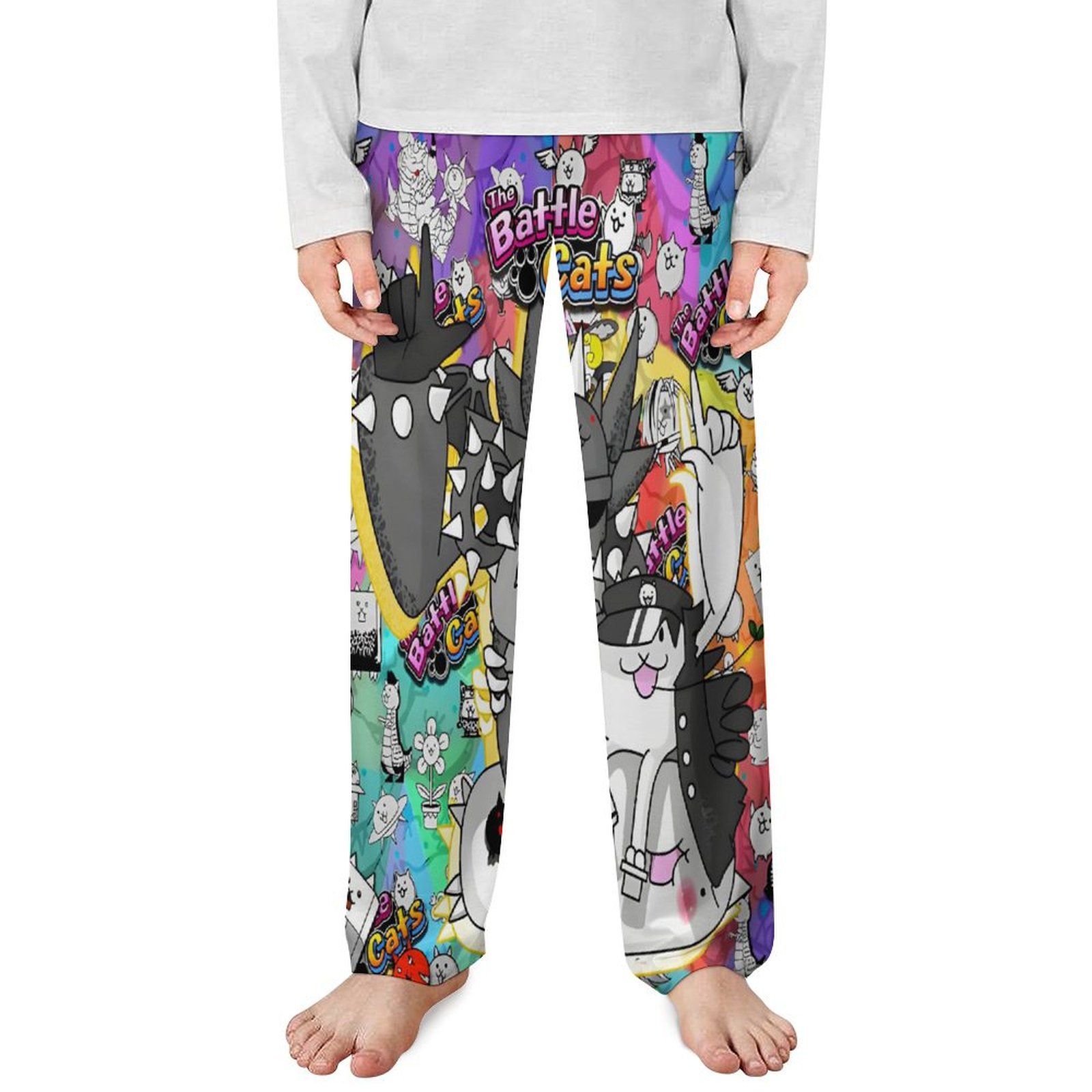 Kids Bat-tle Cats Pajama Pants Cartoon Long Pj Pants Cute Elastic Waist ...