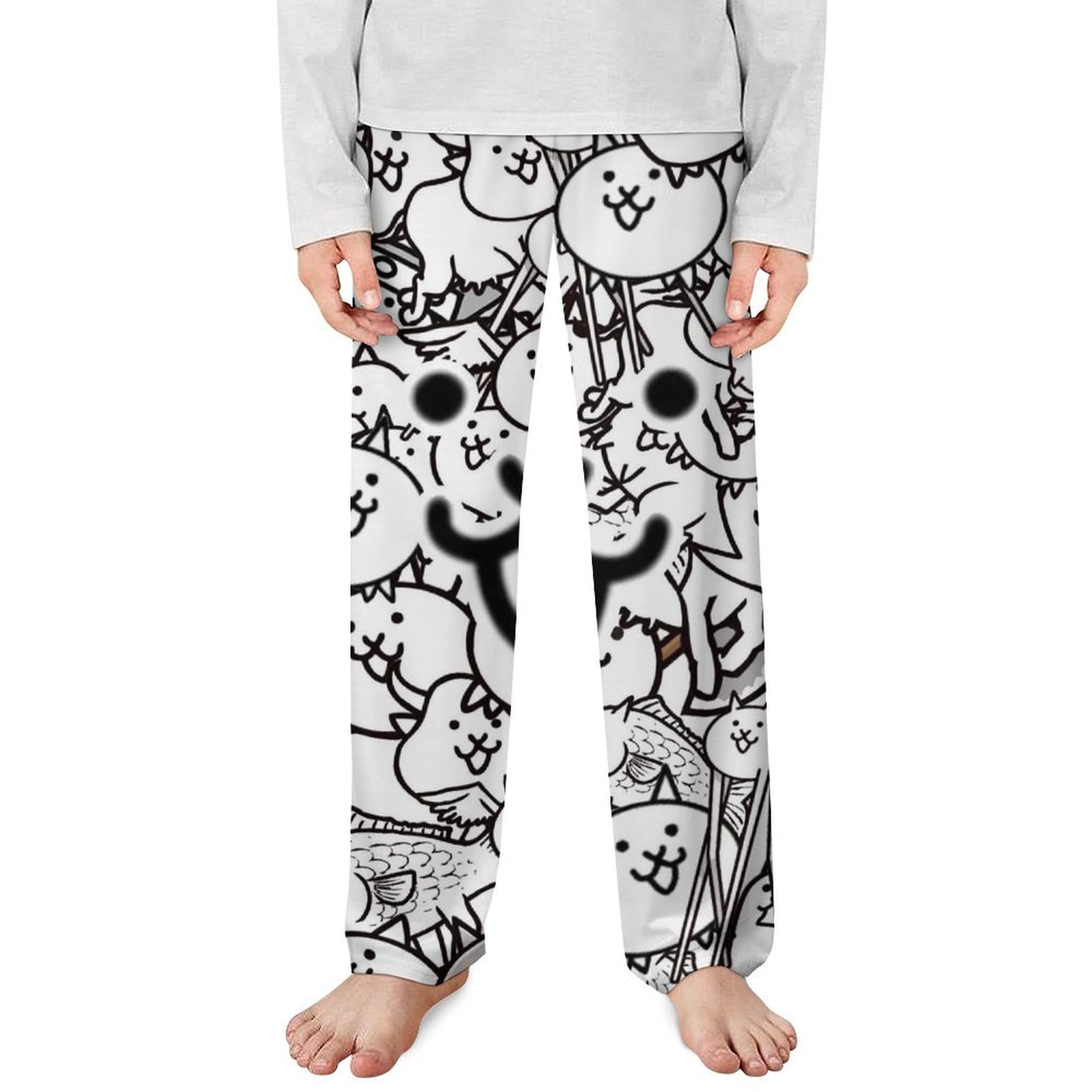 Kids Bat-tle Cats Pajama Pants Cartoon Long Pj Pants Cute Elastic Waist ...