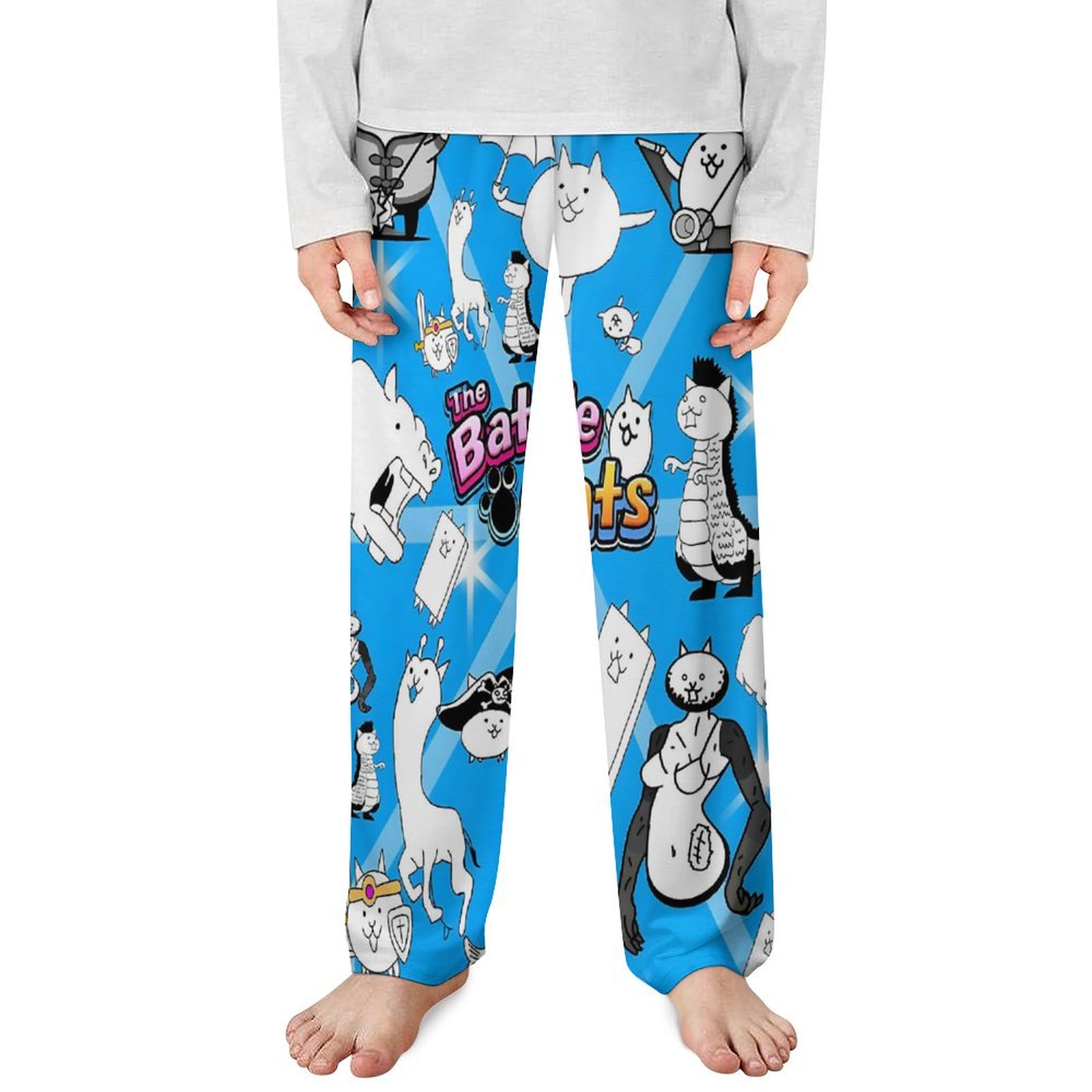 Kids Bat-tle Cats Pajama Pants Cartoon Long Pj Pants Cute Elastic Waist ...