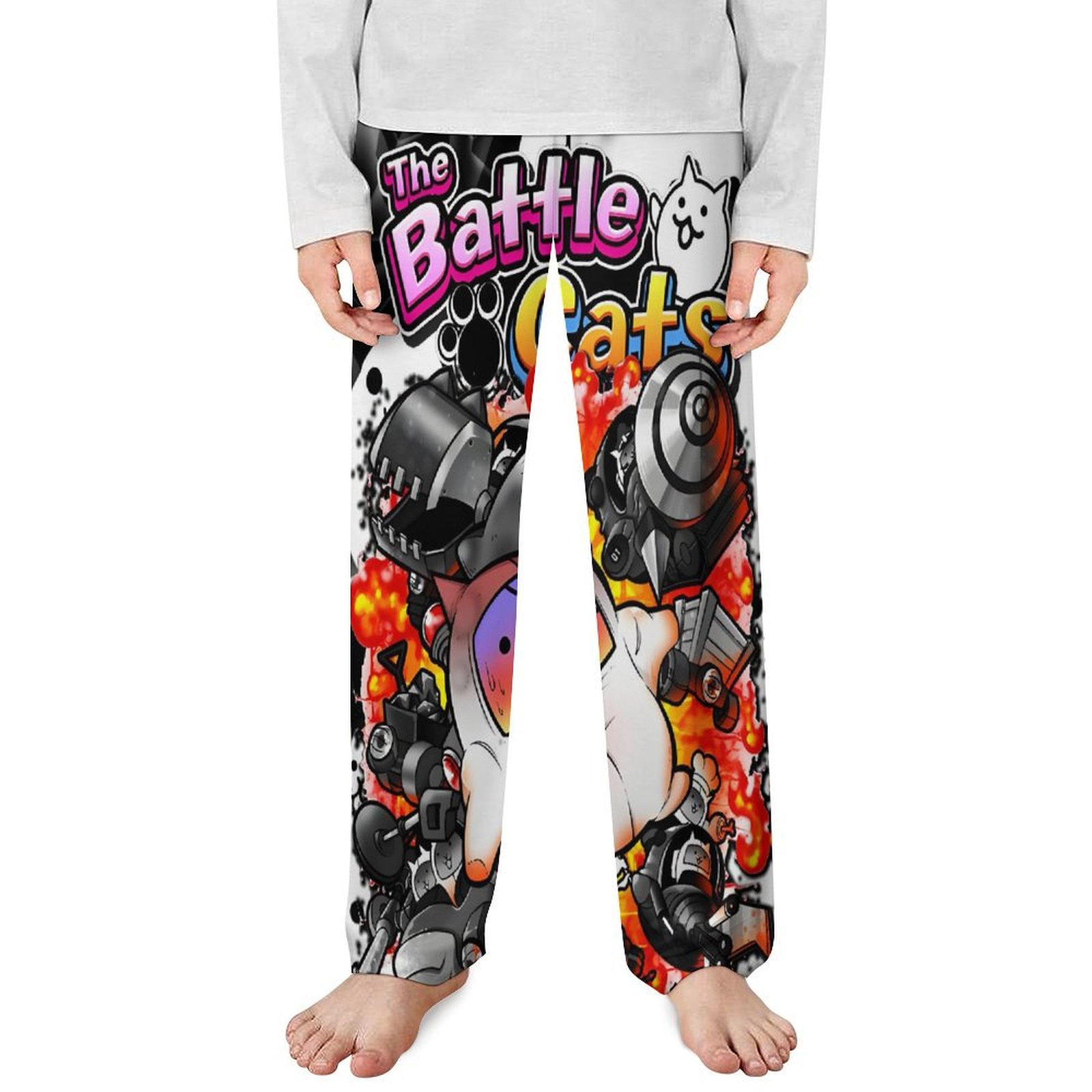 Kids Bat-tle Cats Pajama Pants Cartoon Long Pj Pants Cute Elastic Waist ...