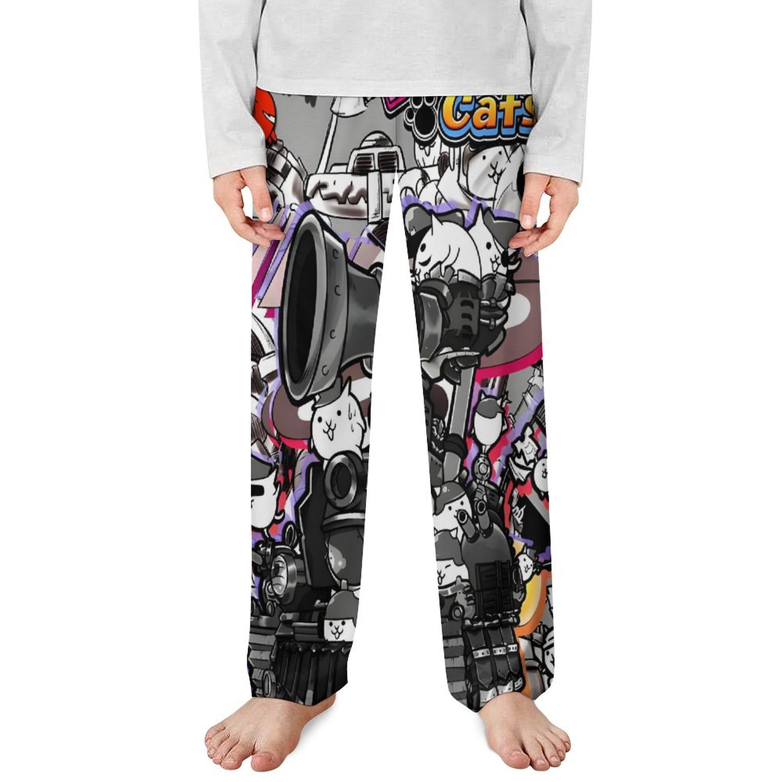 Kids Bat-tle Cats Pajama Pants Cartoon Long Pj Pants Cute Elastic Waist ...