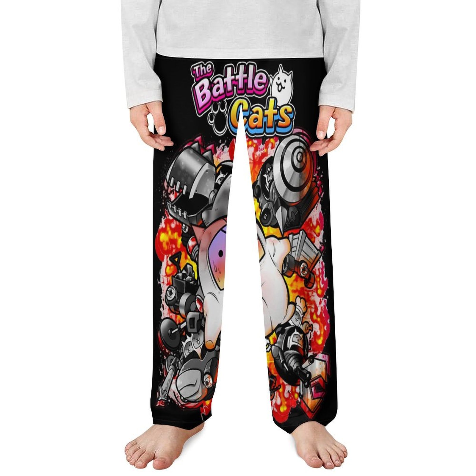 Kids Bat-tle Cats Pajama Pants Cartoon Long Pj Pants Cute Elastic Waist ...
