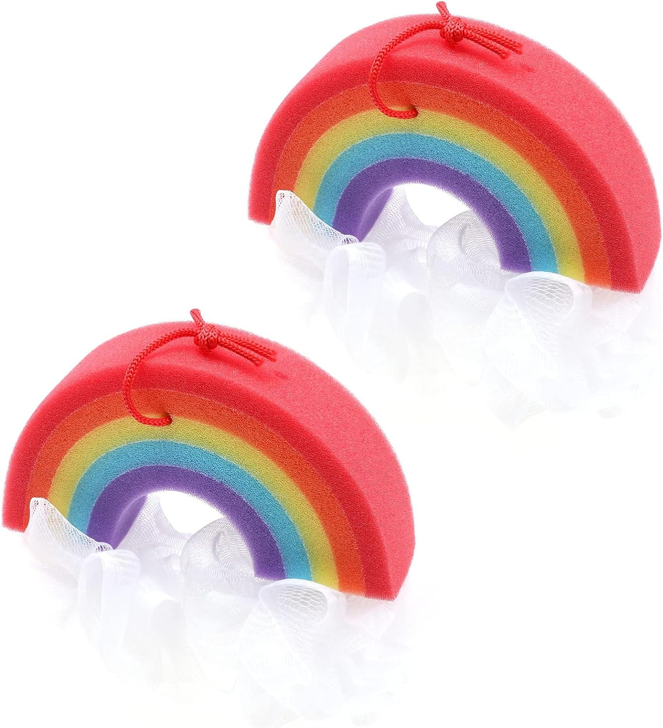 Kids Bath Sponge Rainbow Bath Sponges 2Pcs Rainbow Bath Flowers ...