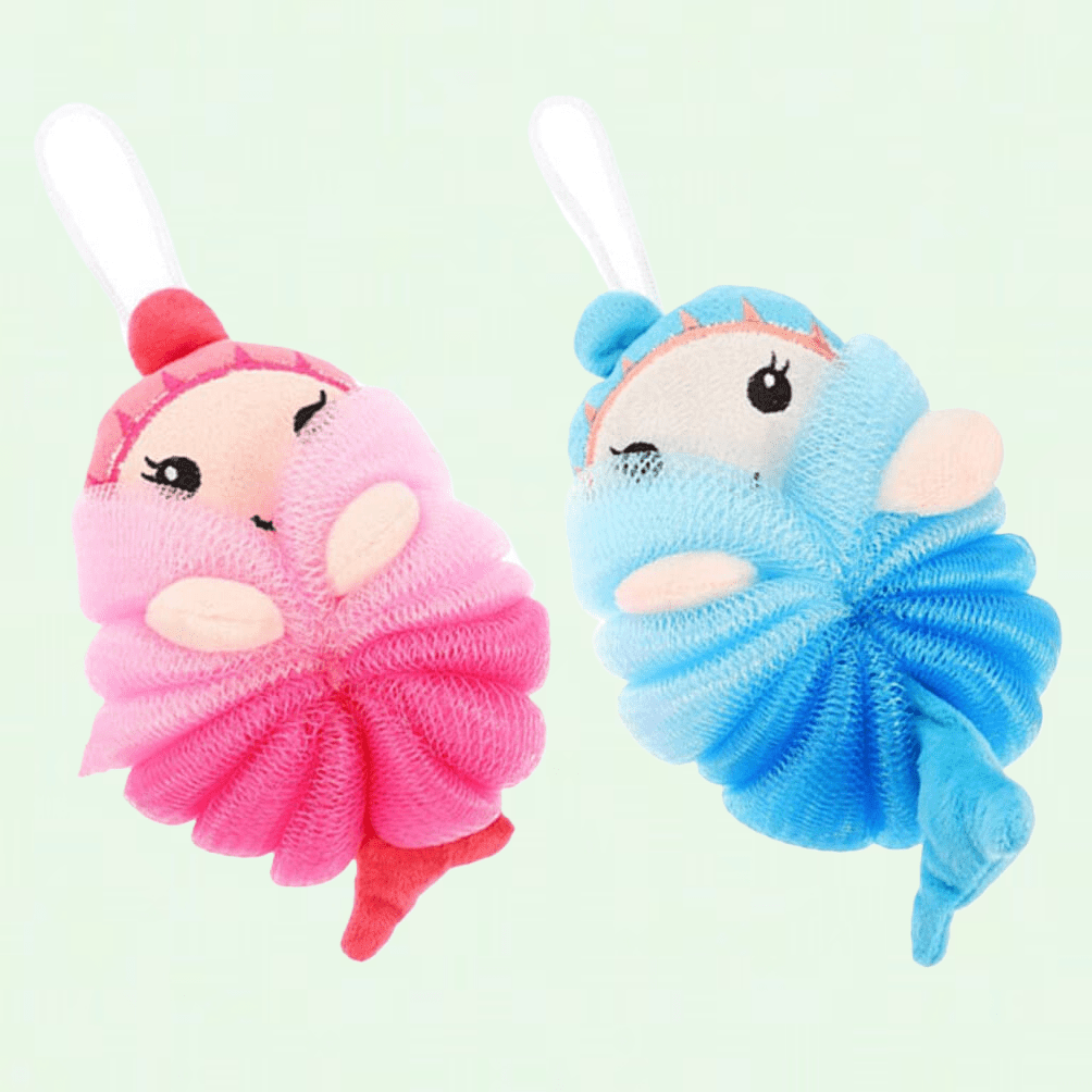 Kids Bath Sponge Set, 2Pcs Bath Ball Bath Loofah with Cartoon Design ...