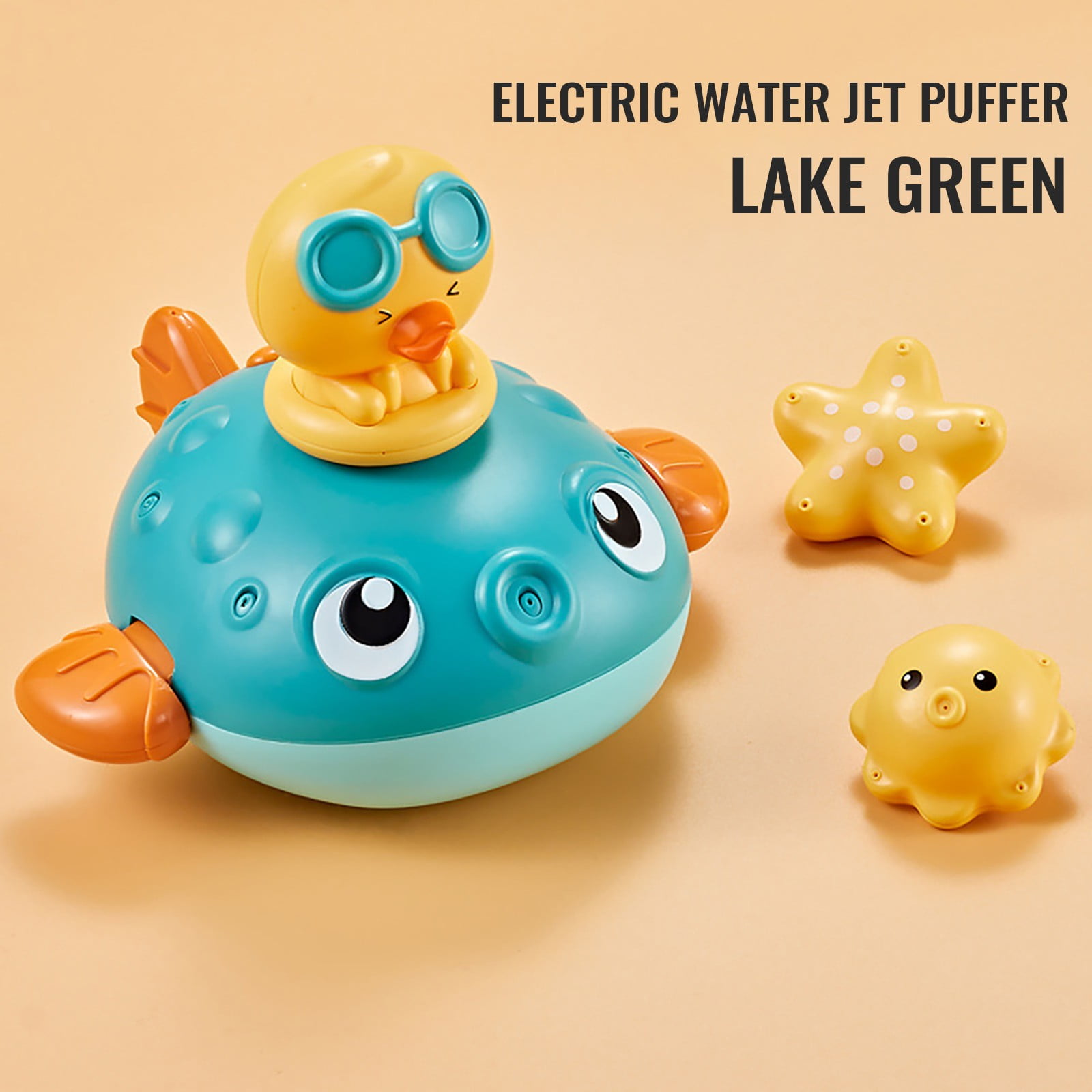 Kids Bath Toy Electric Water Spray Toy Bathtub Pool Toy Pufferfish Baby ...