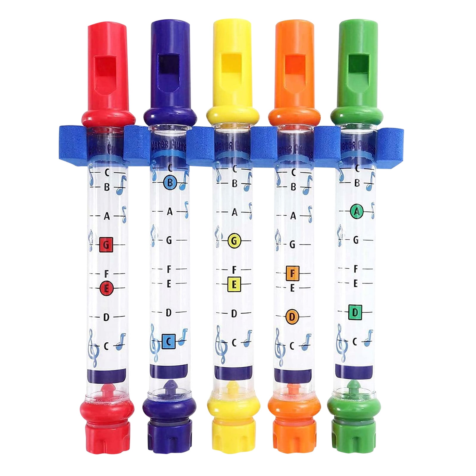 Kids Bath Water Flutes - 5-Piece Musical Set, Color-Coded Sheet, Bath ...