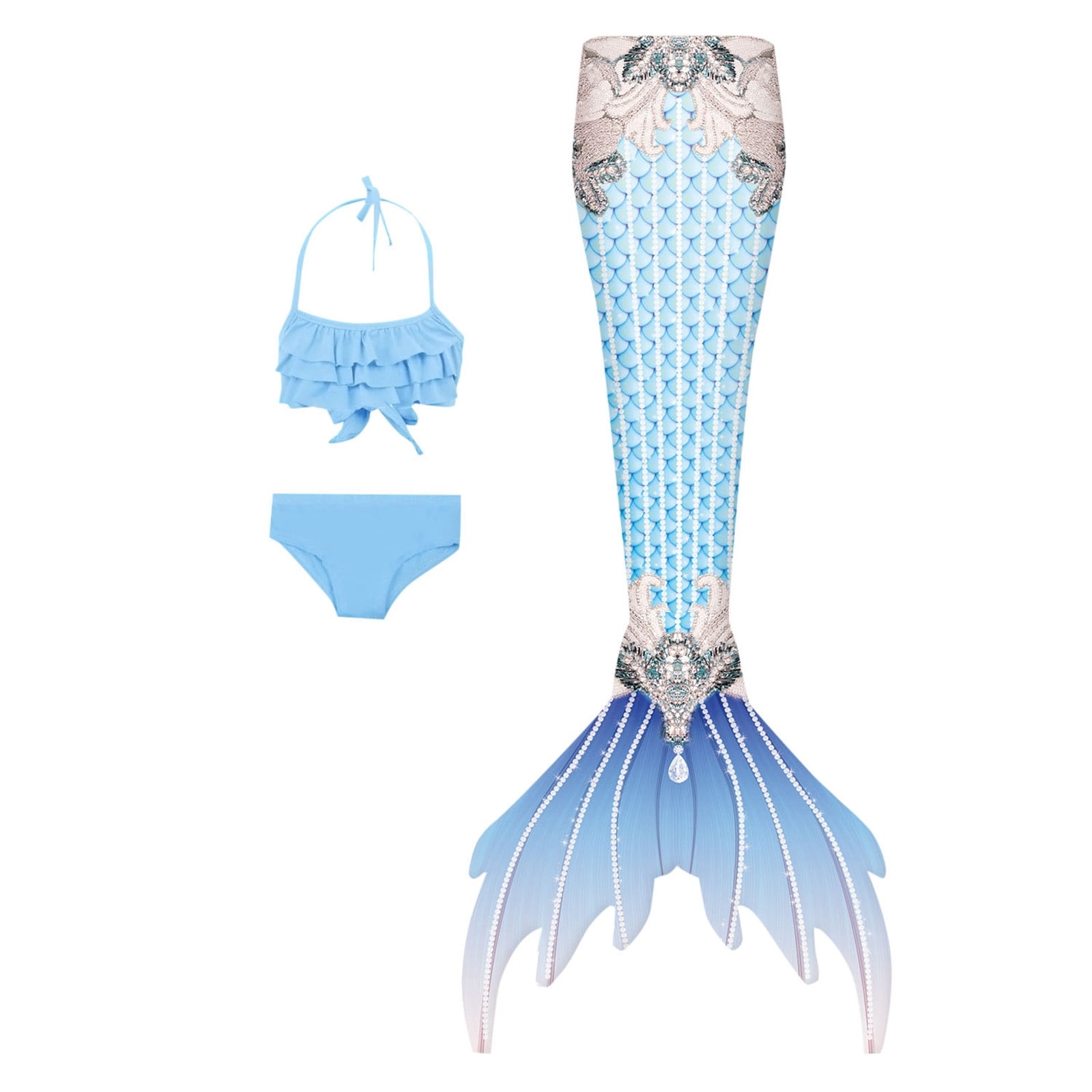 Kids Bathing Suits Girls A 3 Piece Children Swimsuit With A Strapless ...