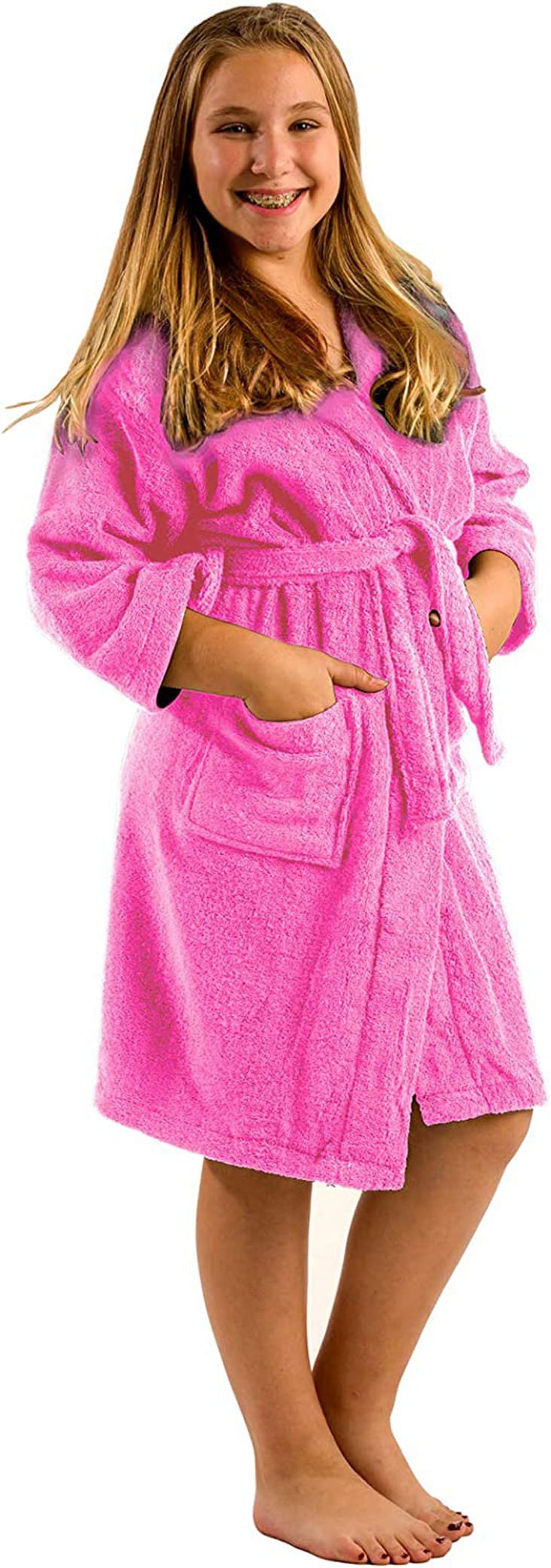 Kids Bathrobe- Boys Girls Microfiber Fleece Hooded Robe With Pockets ...