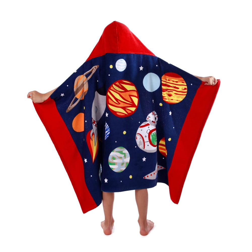 Kids Bathrobes Hooded Towels, Big Boys Girls Cartoon Hooded Wraps Beach ...