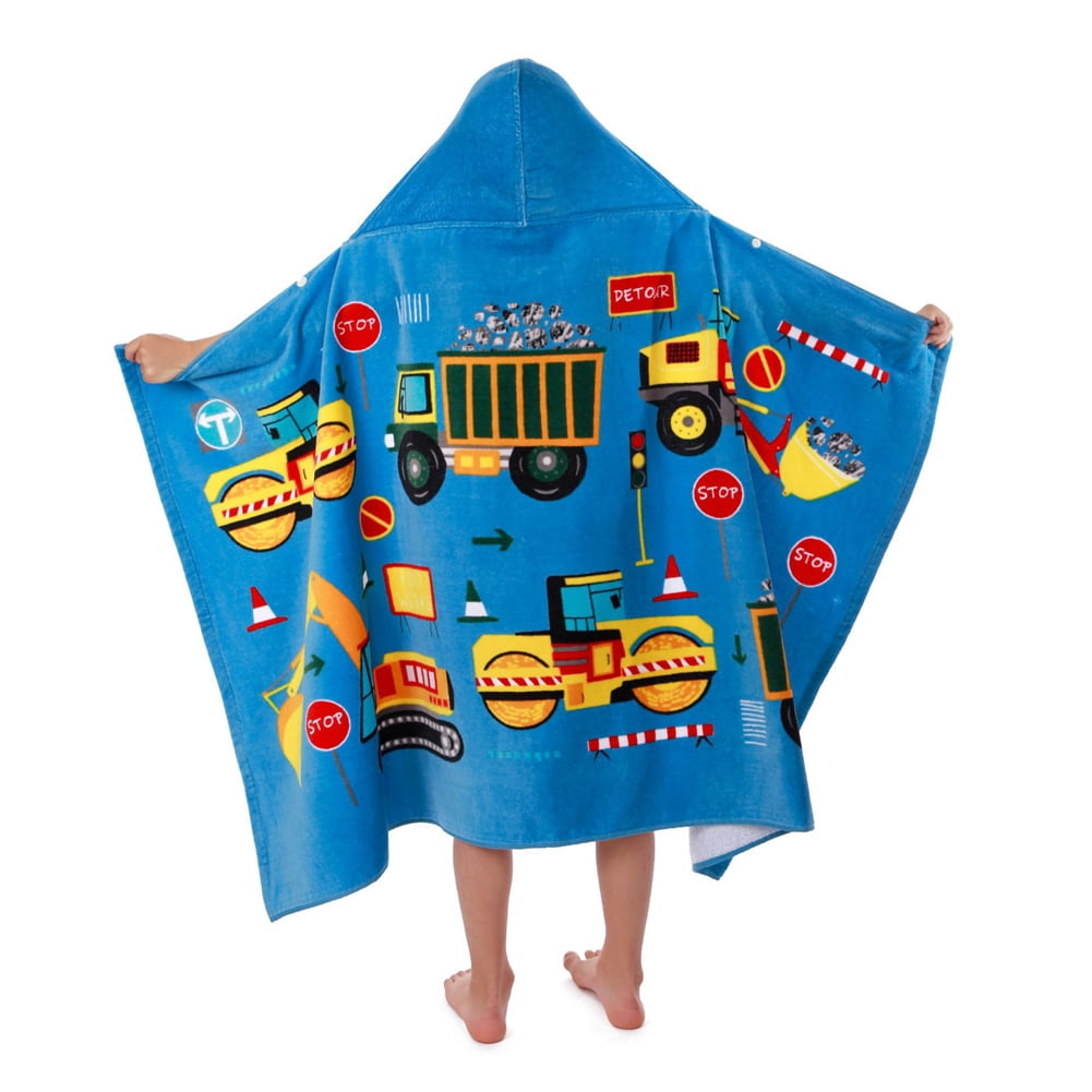 Kids Bathrobes Hooded Towels, Big Boys Girls Cartoon Hooded Wraps Beach ...