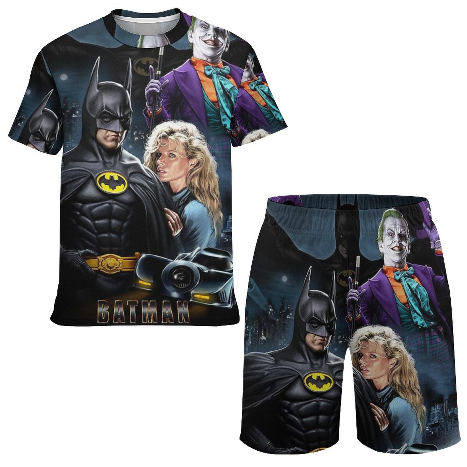 Kids Batman Athletic T-Shirt And Mesh Shorts Outfit Set Mesh Clothing ...