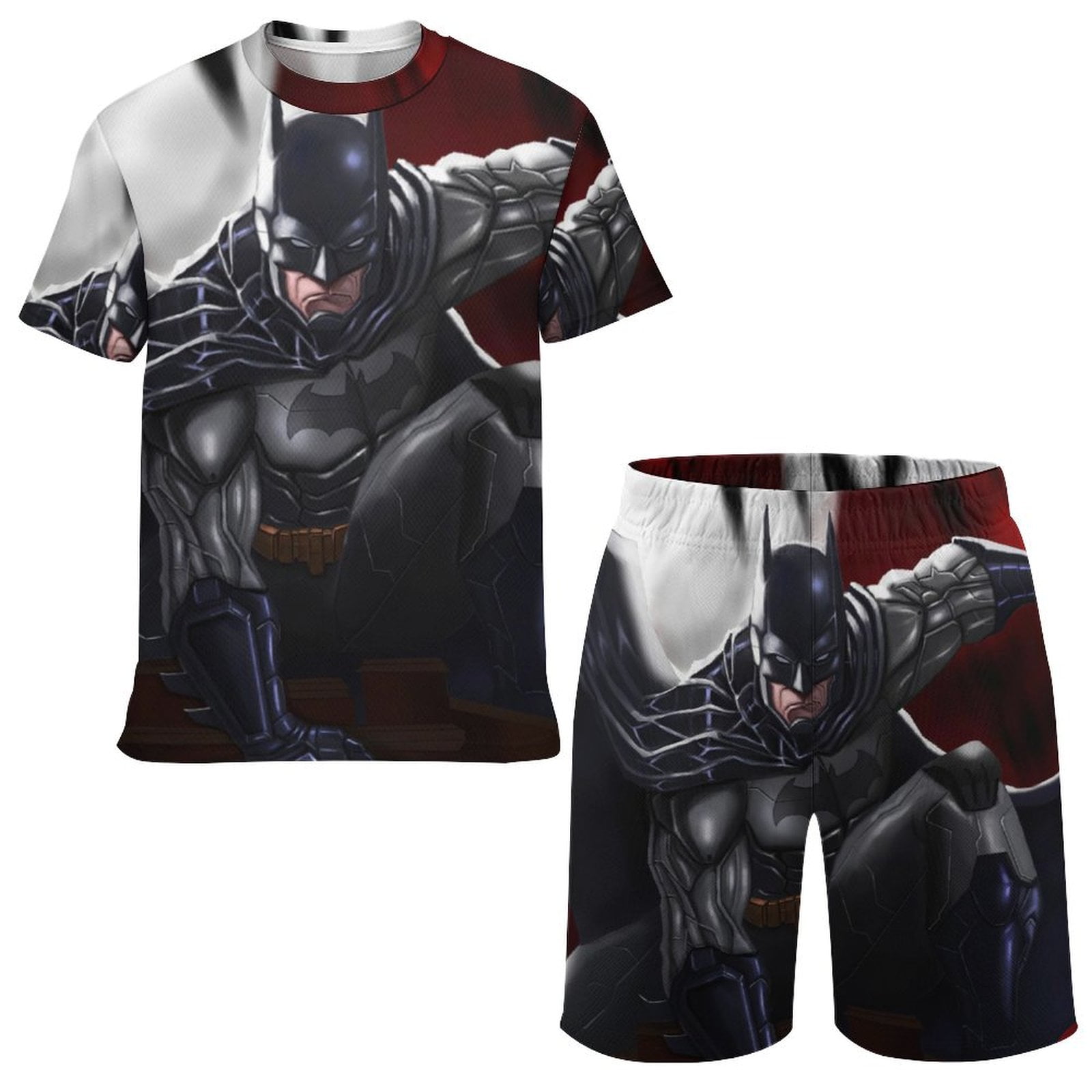 Kids Batman Athletic T-Shirt And Mesh Shorts Outfit Set Mesh Clothing ...