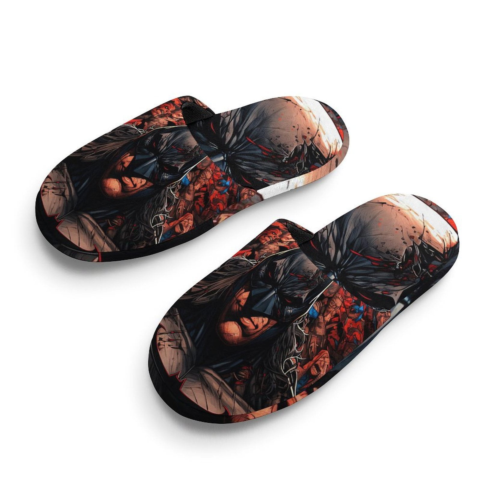 Kids Batman Slippers Boys Girls Non-Slip Fuzzy House Slippers Warm Soft ...