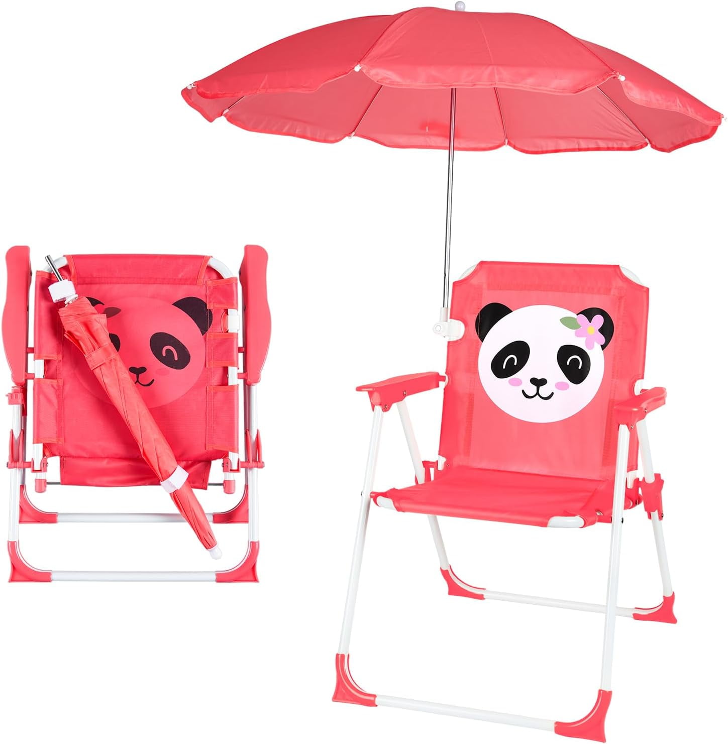 Kids Beach Chair with Umbrella Folding Lawn and Camping Chair with ...