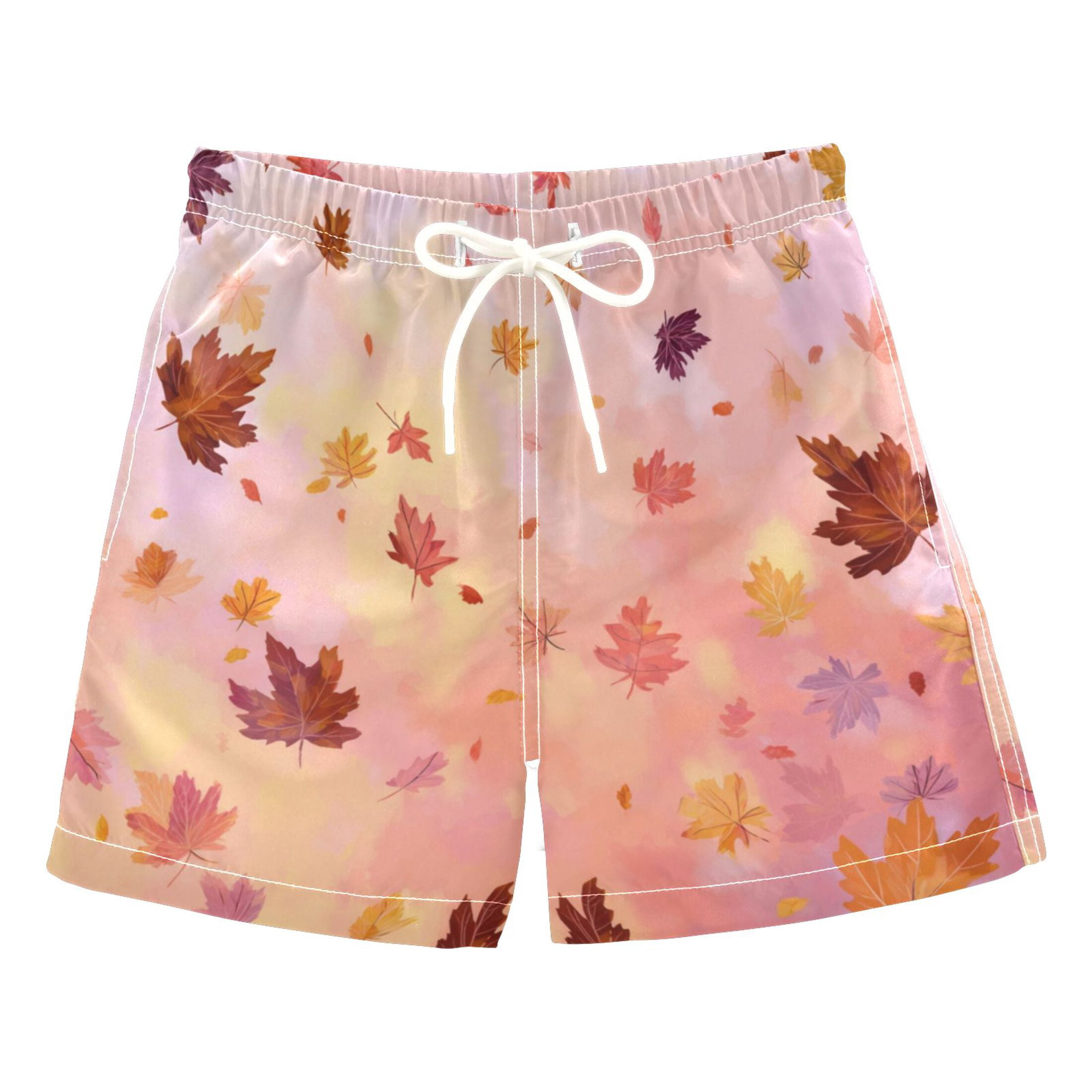 Kids' Beach Pants Comfortable Swim Trunks Autumn Leaves Falling Shorts ...