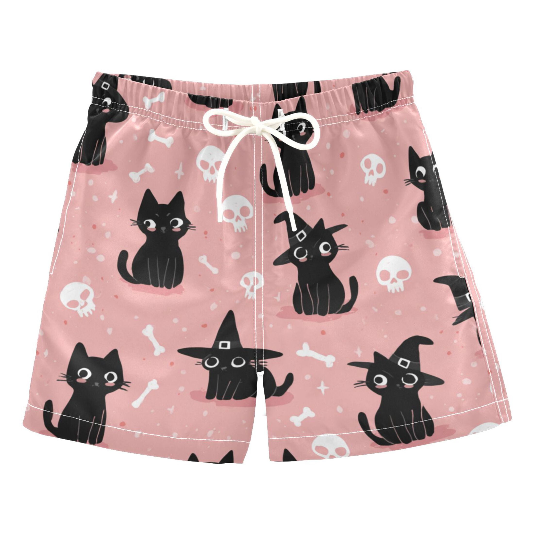 Kids' Beach Pants Comfortable Swim Trunks Black Cat Wearing A Witch Hat ...