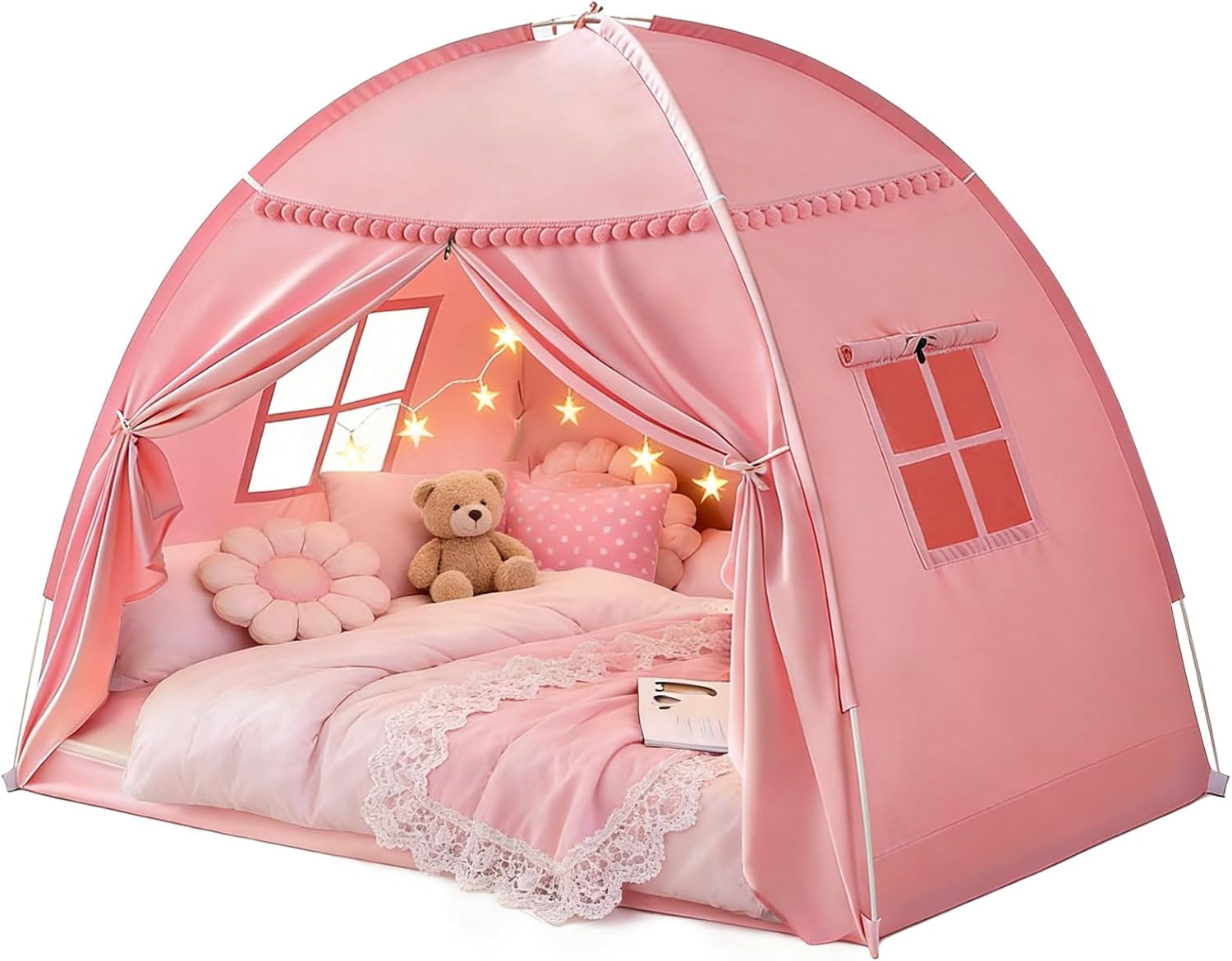Kids Bed Tent, Indoor Privacy Teepee for Boys & Girls, Portable Twin ...