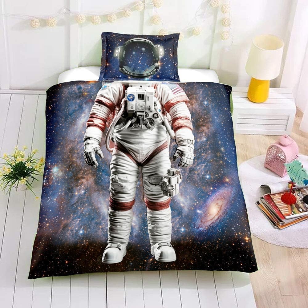 Kids Bedding Decorations, Twin Size Astronaut Space Suit Pattern for ...