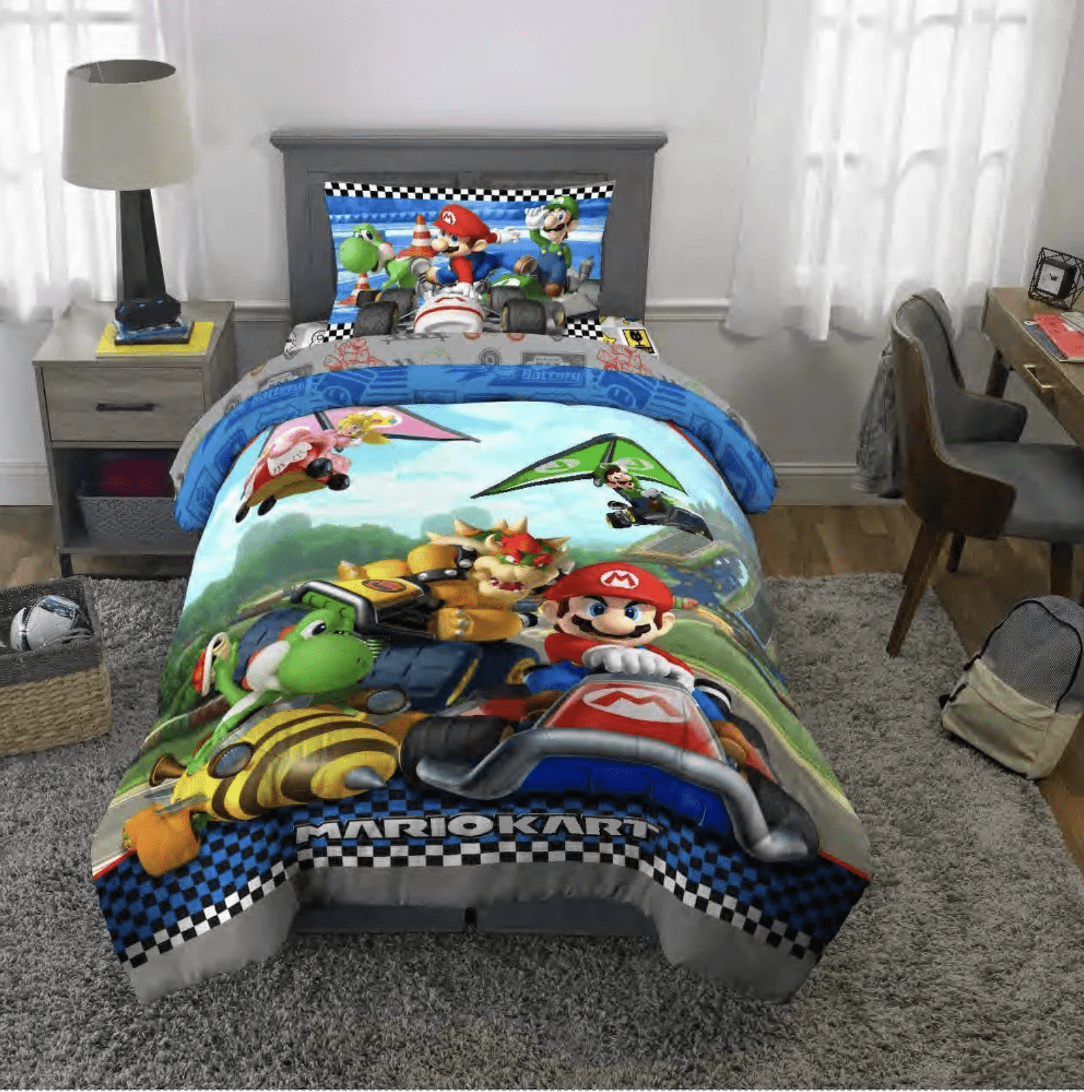 Nintendo Mario Kart Microfiber Reversible Comforter Duvet Twin Walmart