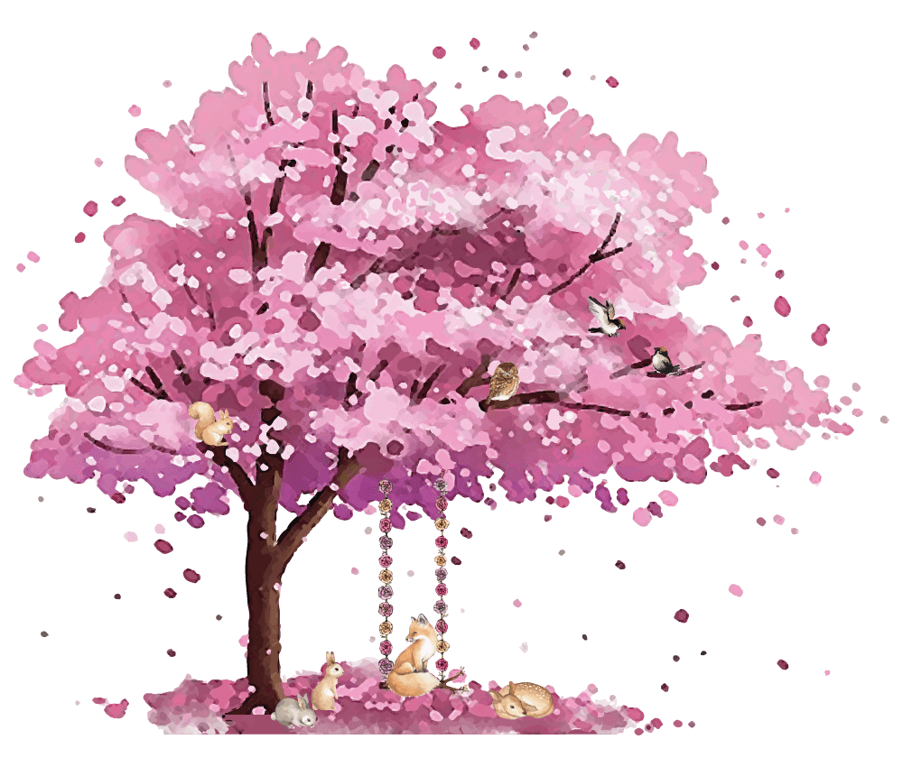 Kids Bedroom 17" x 20" Cherry Blossom Sakura Tree Floral Swing ...