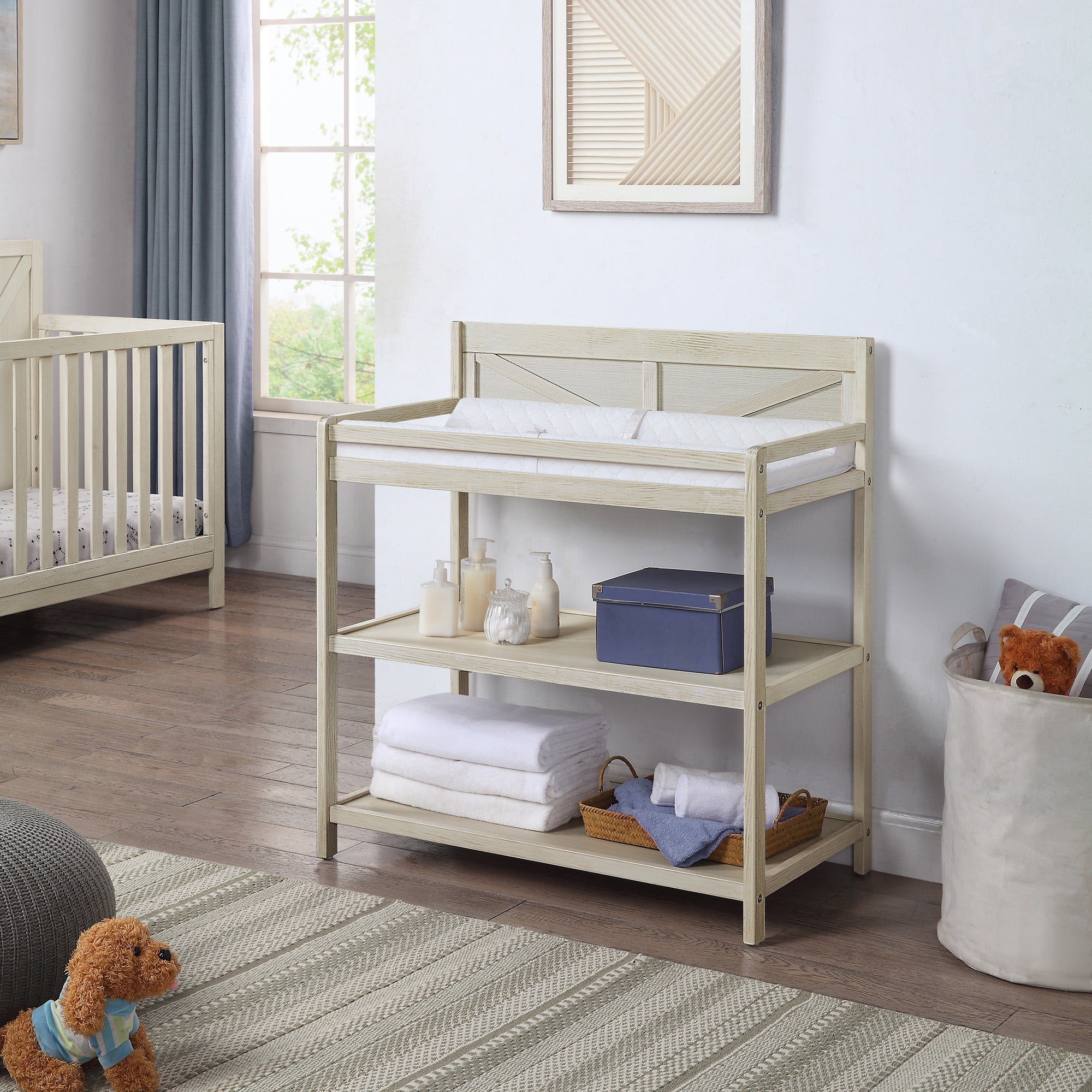 Kids Bedroom Furniture, Barnside Changing Table Washed Gray, Baby Cribs ...