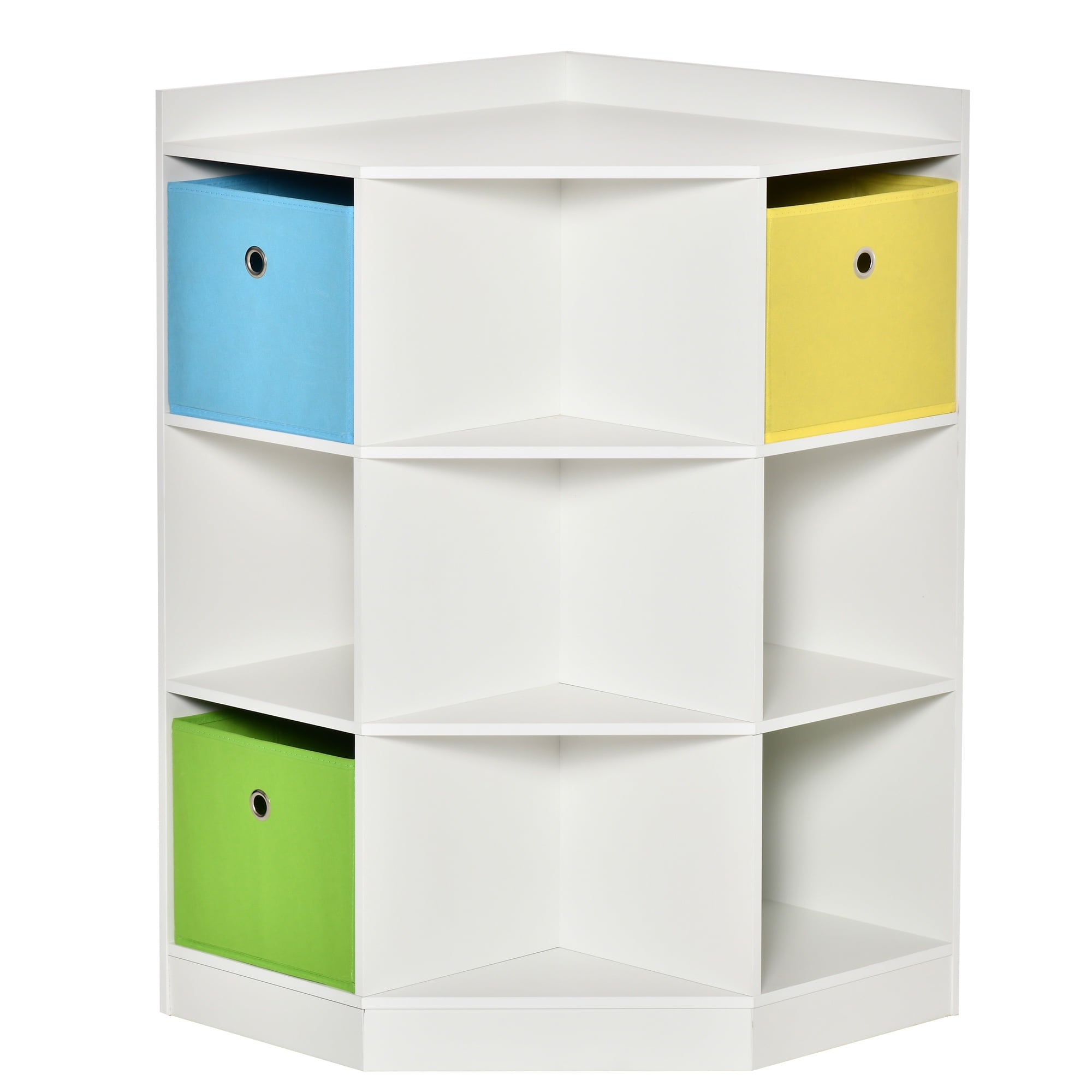 Kids Bedroom Furniture Kids Corner Cabinet, Cubby Toy Storage Organizer ...