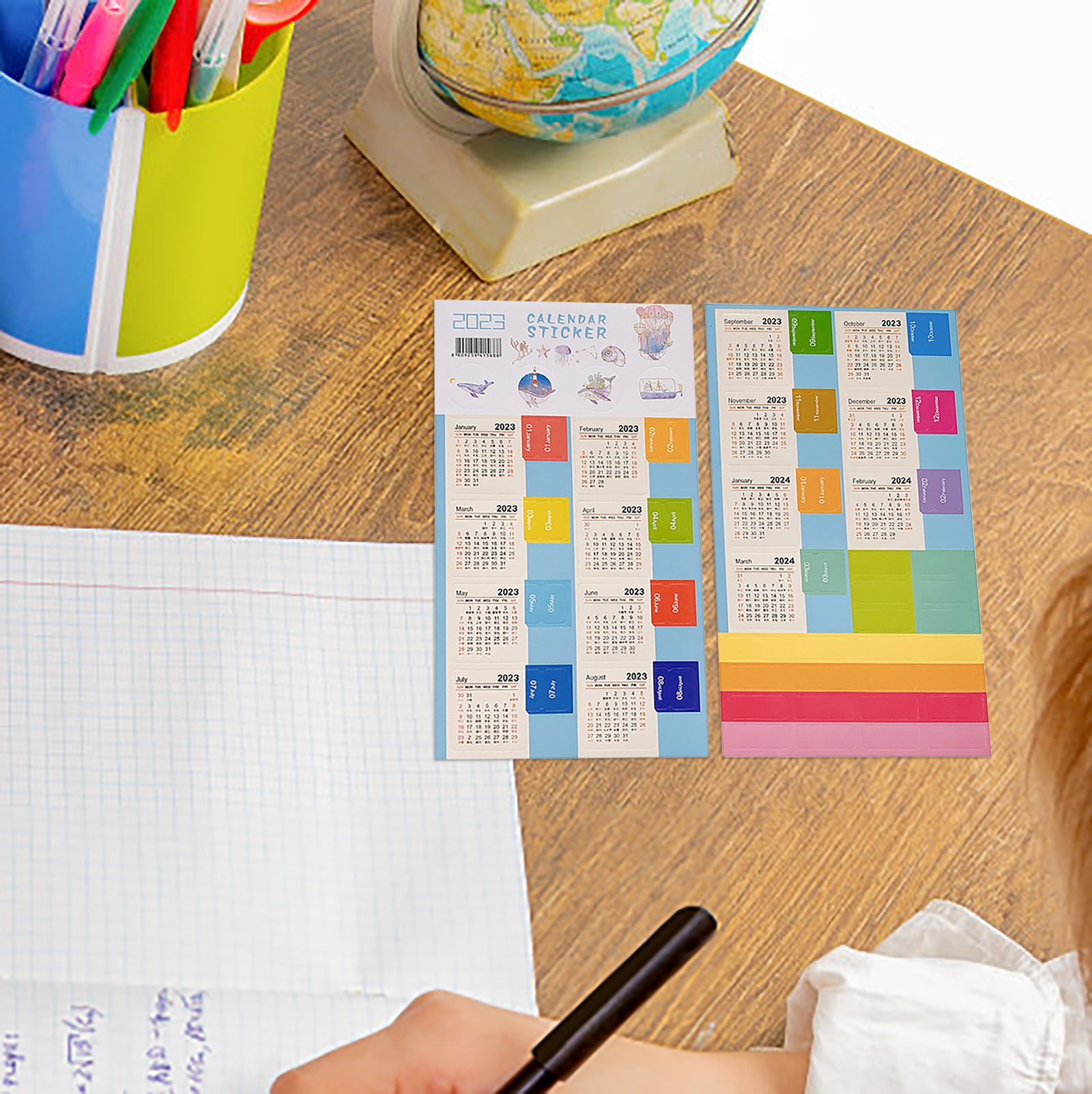 Kids Bedroom Set 10 Packs Of 2023 To 2024 Year Calendar Index Stickers ...