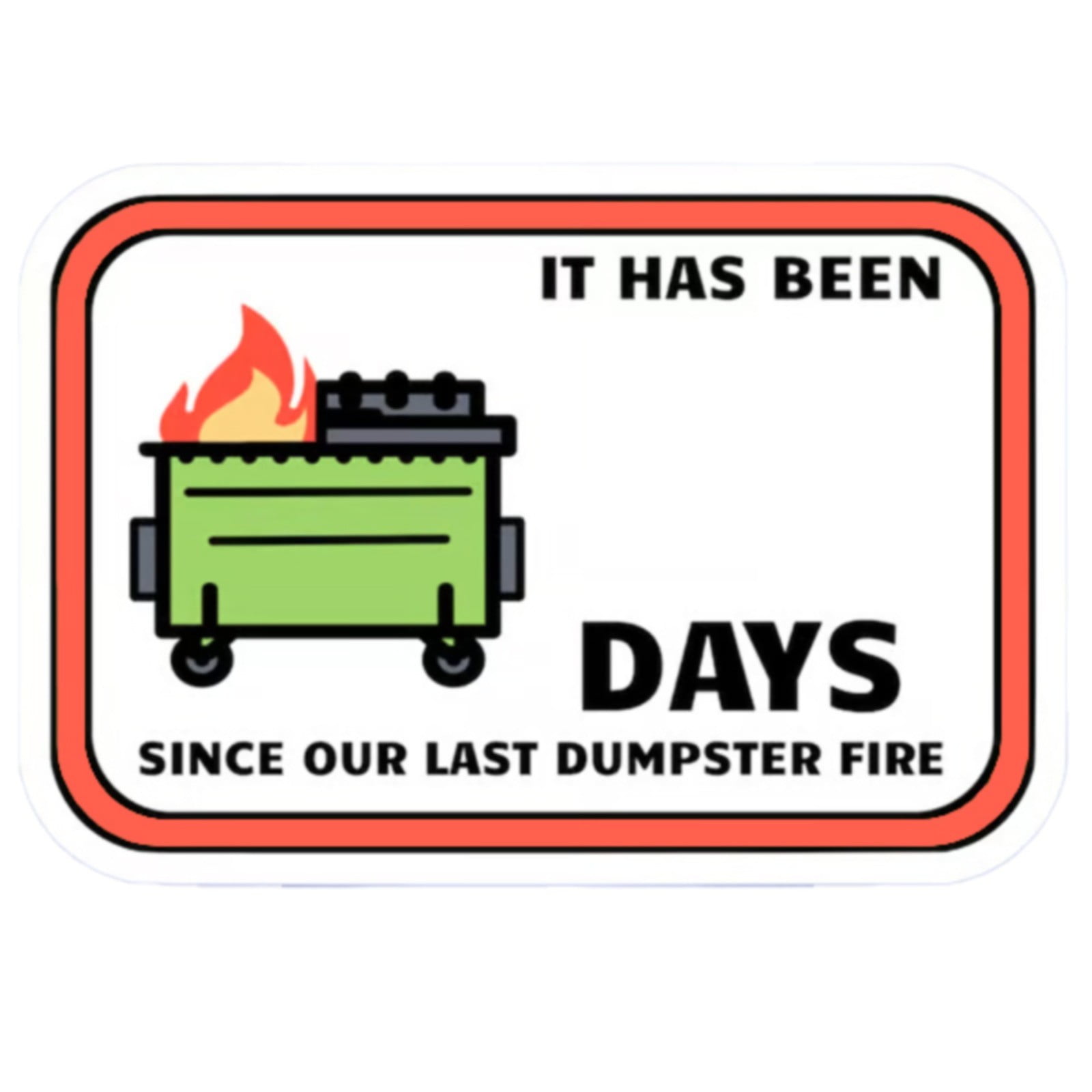 Kids Bedroom Set Dumpster Fire Day Count Sticker Dumpster Fire Sticker ...