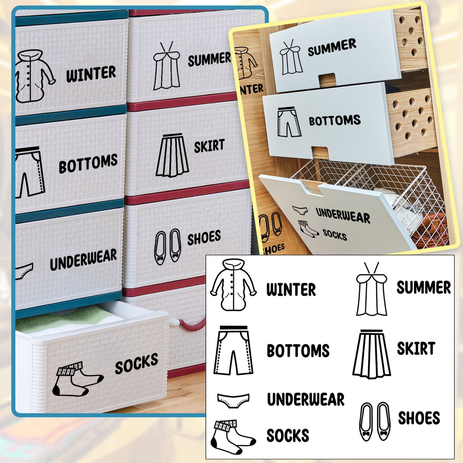 Kids Bedroom Set Wall Sticker Boys Men Clothing Clothes Classification ...