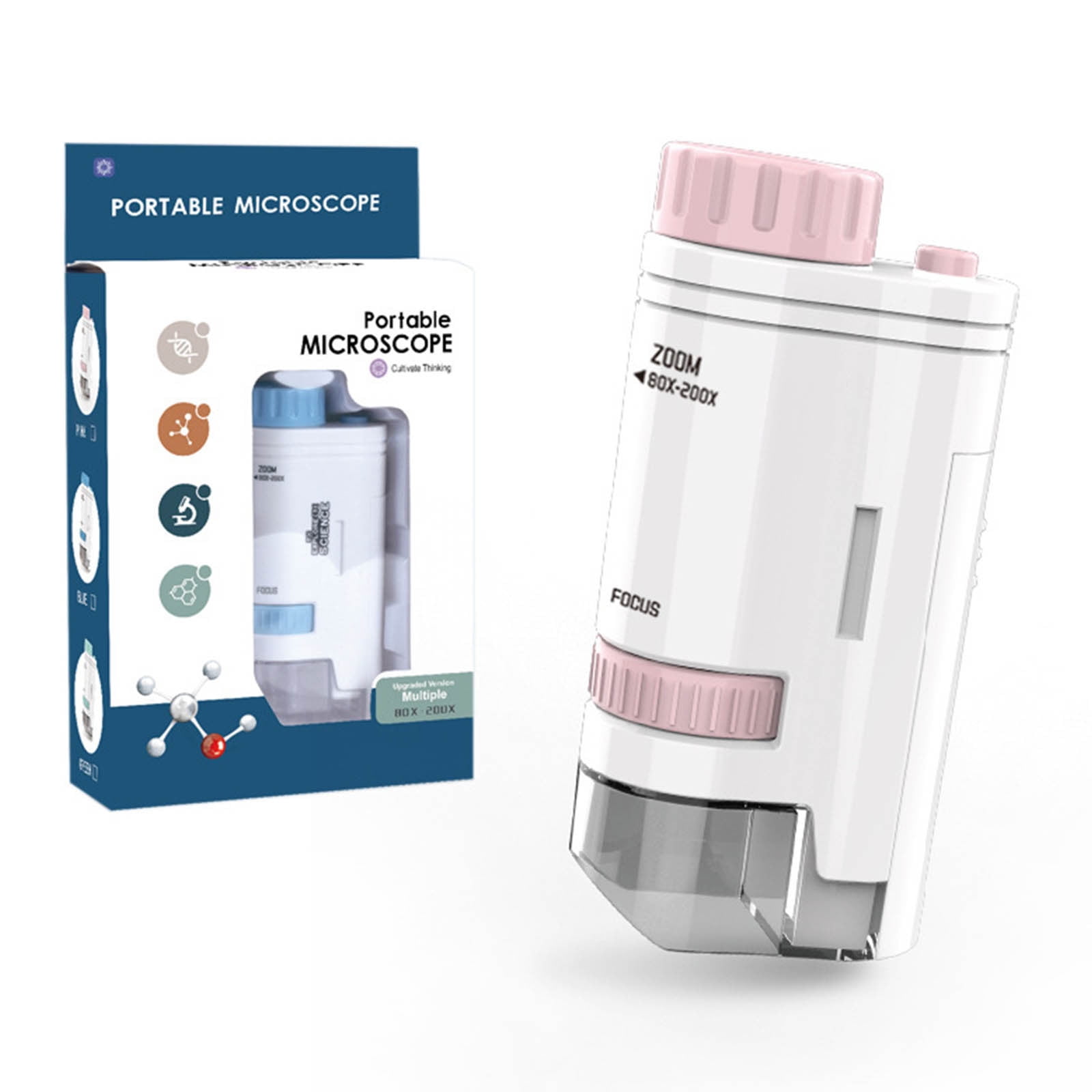 Kids Beginner Microscope Kit with Metal Body Microscope, Plastic Slides ...