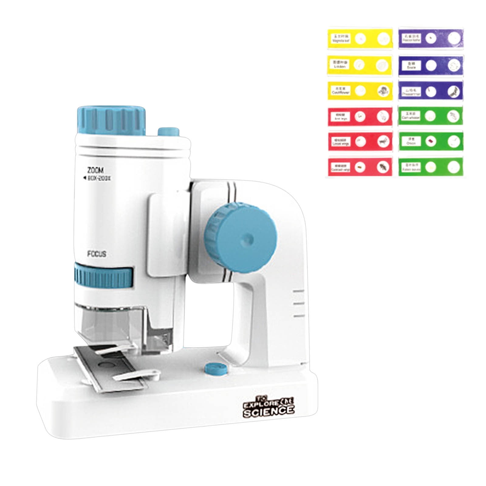 Kids Beginner Microscope Kit with Metal Body Microscope, Plastic Slides ...