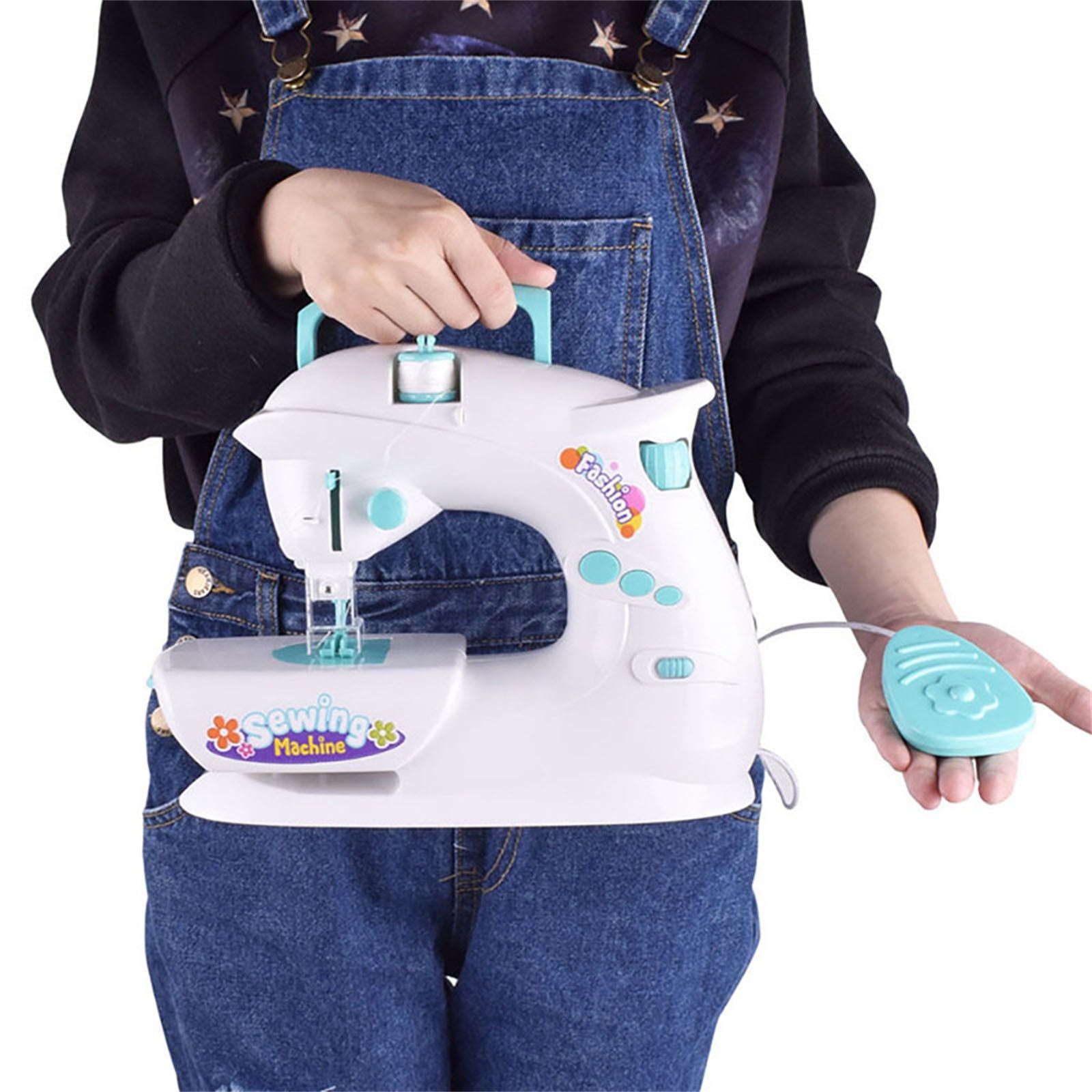 Kids Beginner Sewing Machine Toy - Pretend Play Stitching Set with ...