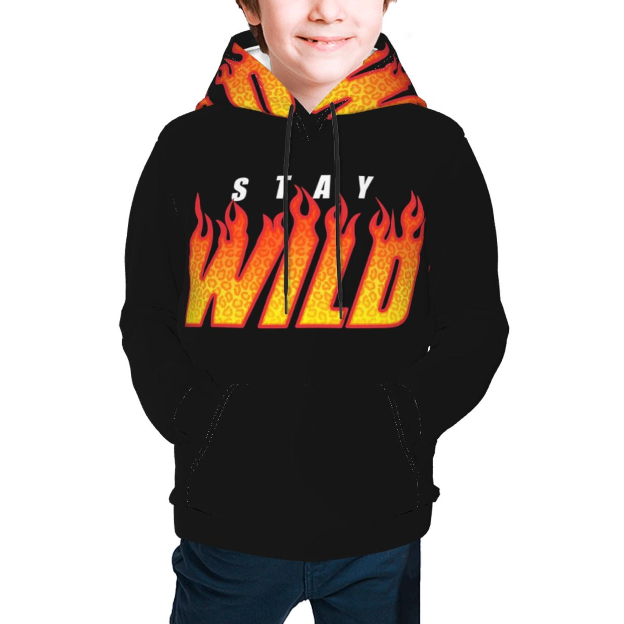 Kids Ben Azelart Stay Wild Pullover Hoodie With Pocket 3d Printed ...