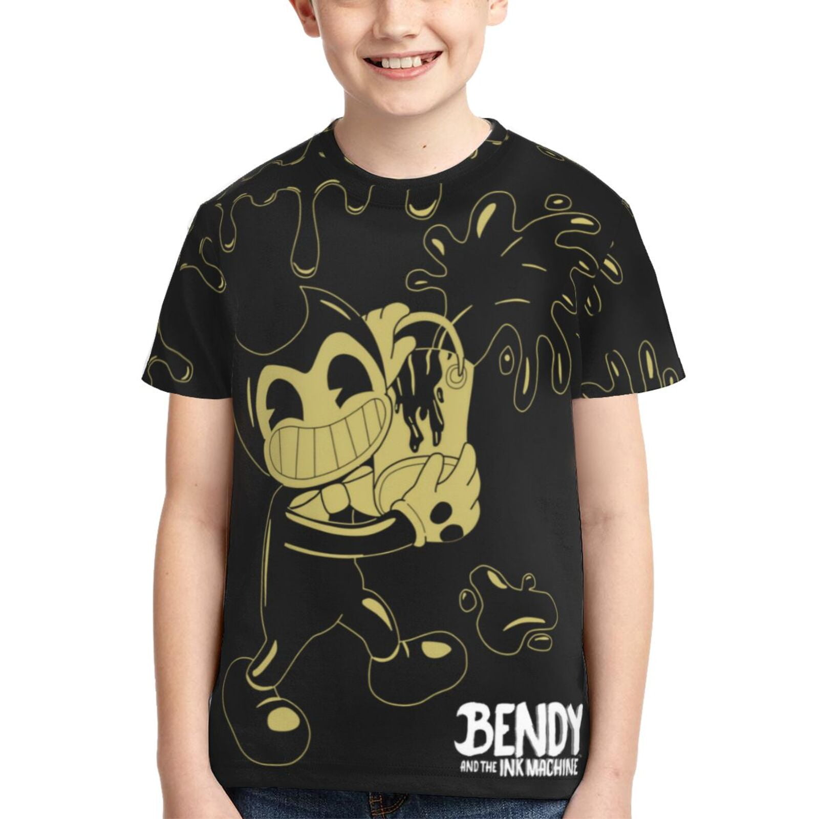 Kids Bendy And The Ink Machine T-Shirt 3d Printed Shirt Short Sleeve ...