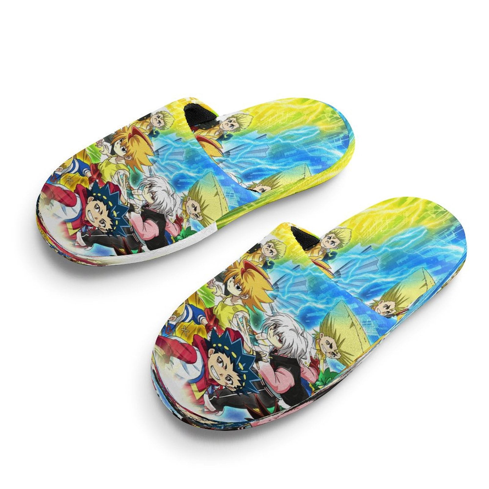 Kids Beyblade Burst Cotton Slippers Indoor Shoes Memory Foam Rubber ...