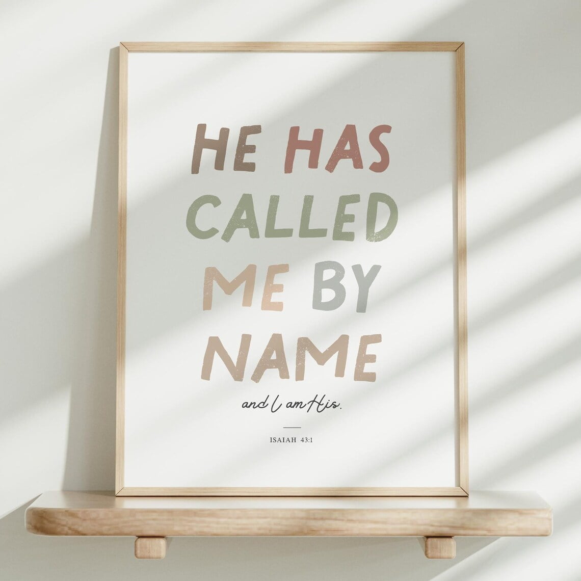 Kids Bible Verse Wall Art, He Has Called Me By Name, Isaiah 43:1 Print ...