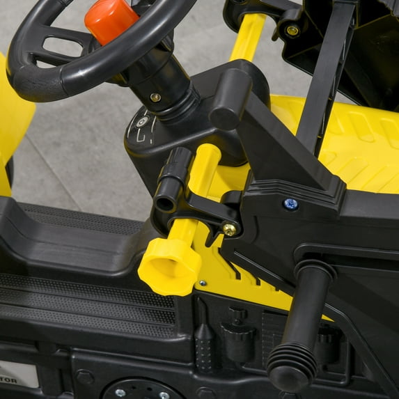 Kids Bike Aosom Kids Manual Pedal Ride-On Excavator with Front Loader Digger, Ride-On Tractor ...