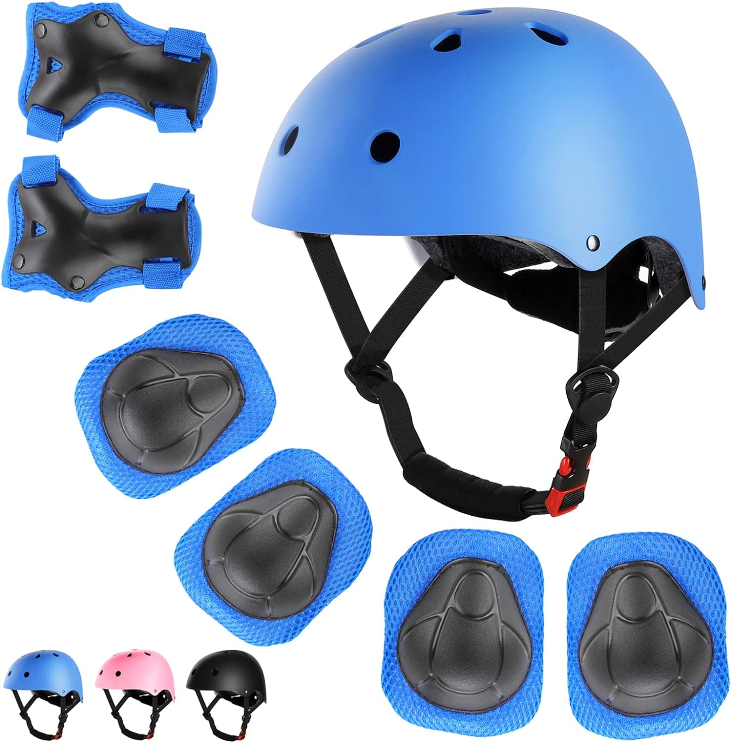 Kids Bike Helmet Set Skateboard Knee Pads, Helmet Pad Set Protective ...