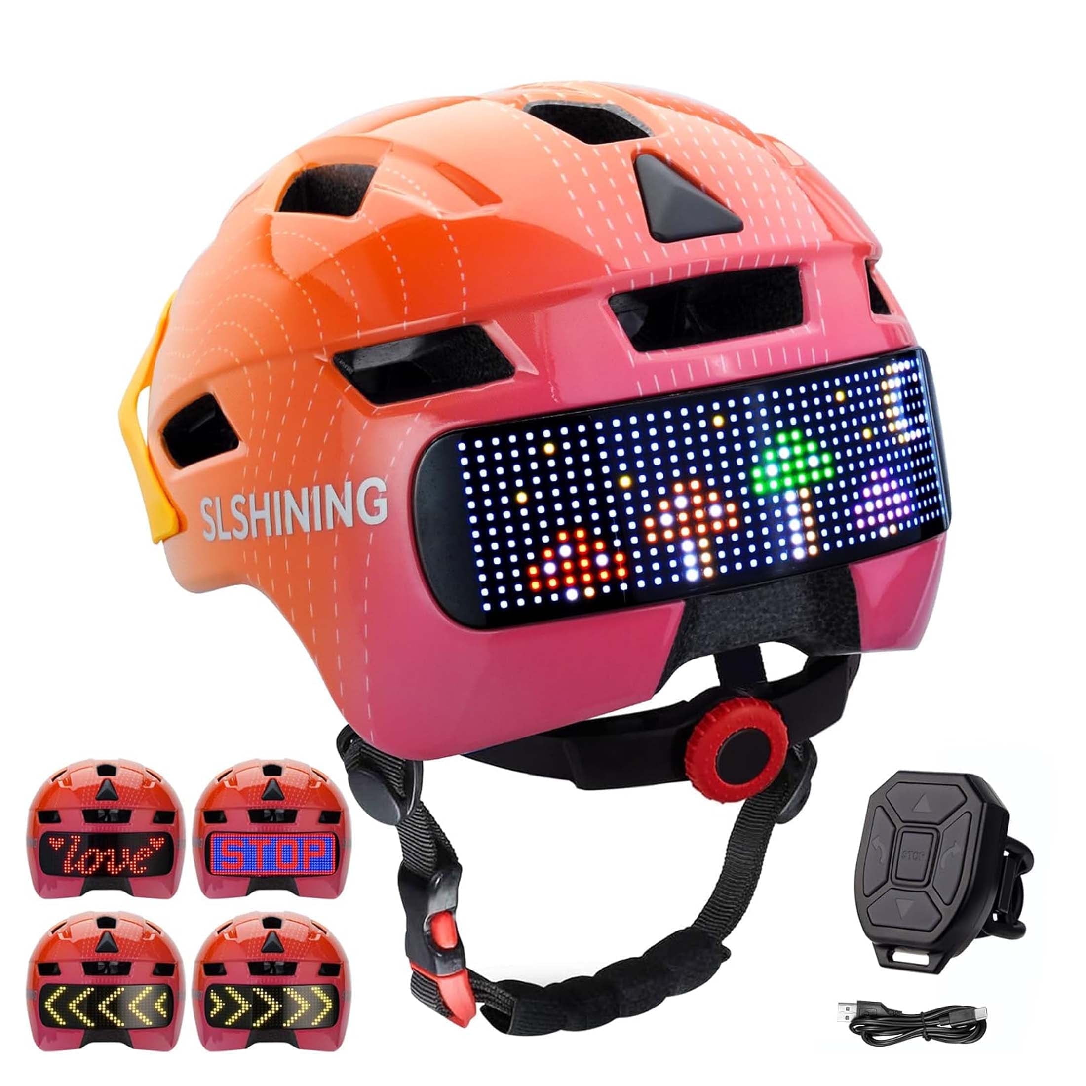Helmet for Kids 5-14,With LED Upgrade Display & Remote Control,64 ...