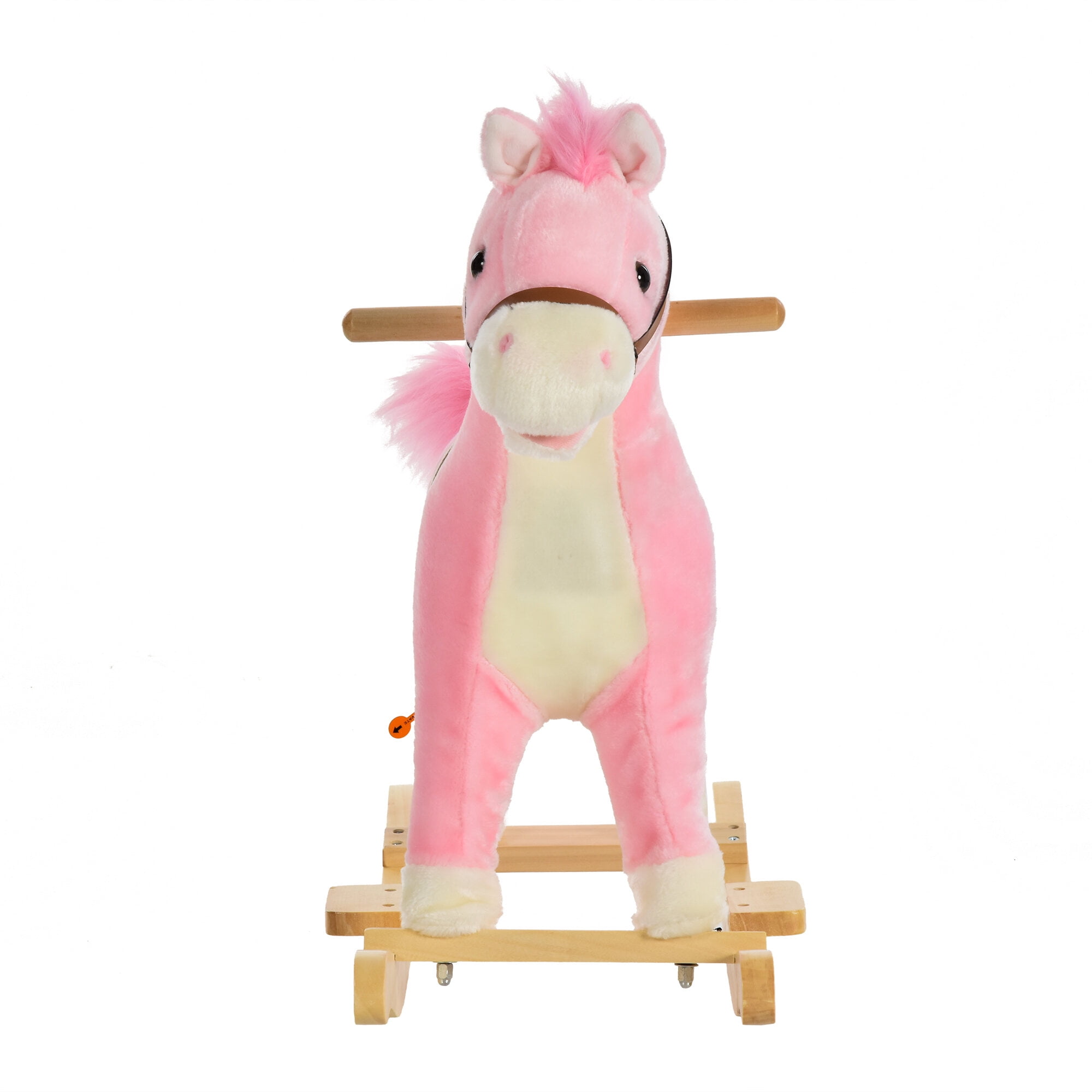 Kids Bike Qaba Rocking Horse Plush Animal on Wooden Rockers, Baby ...