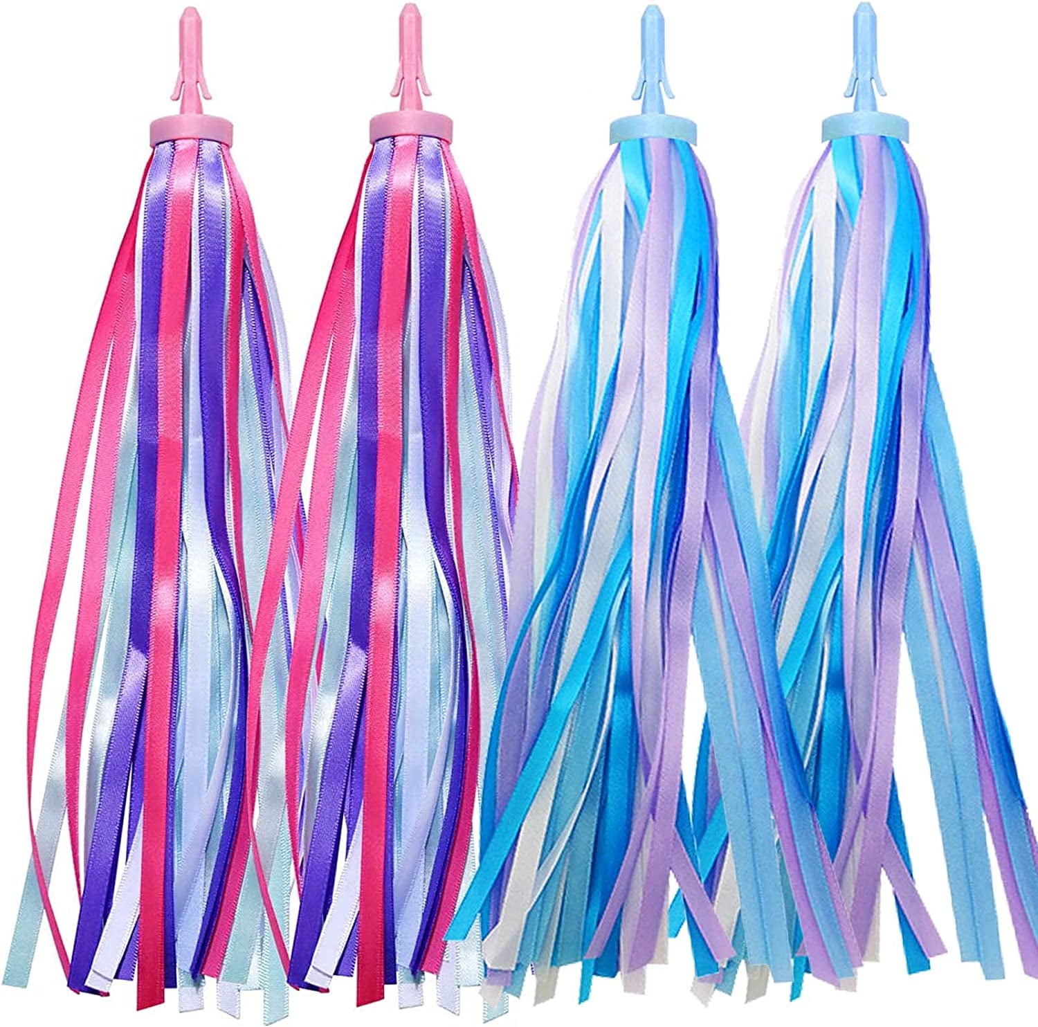 Acehome Kids Bike Streamers, Rainbow Tassel Ribbons, 2 Pairs Bicycle ...