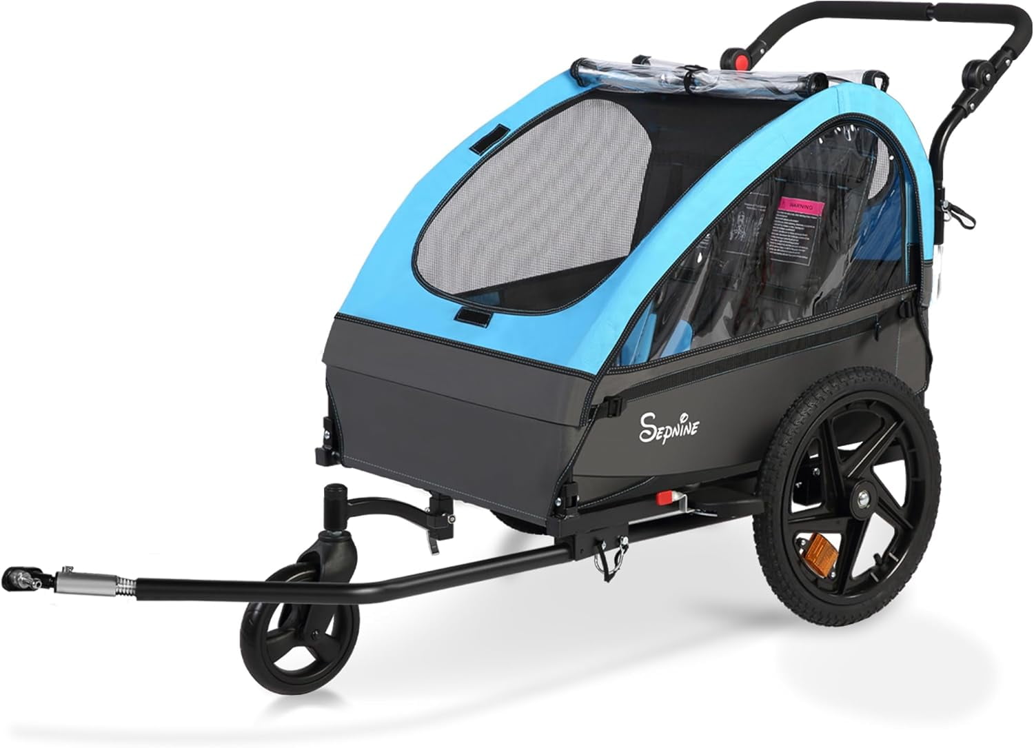 Kids Bike Trailer, 2 in 1 Canopy Carrier Converts to Pushcart Suitable ...