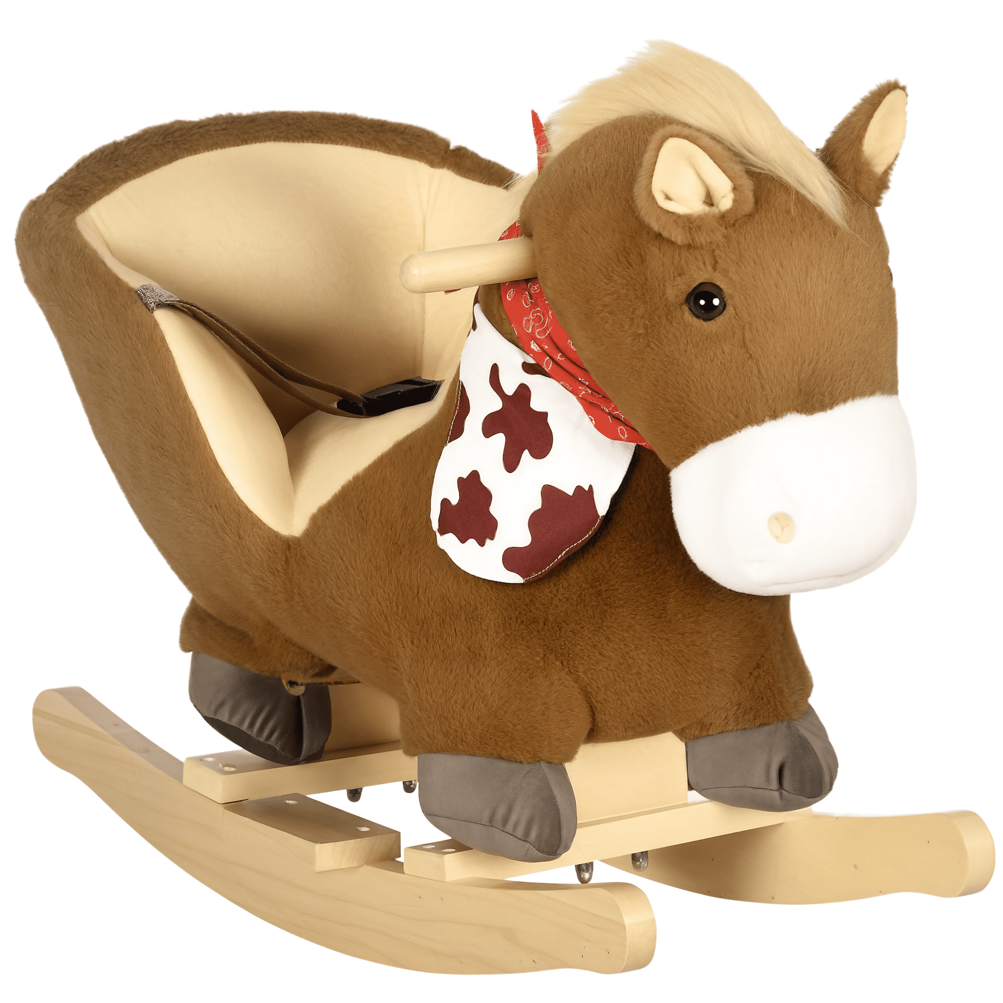 Kids Bikes Qaba Baby Rocking Horse, Riding Horse, Plush Animal Rocker ...
