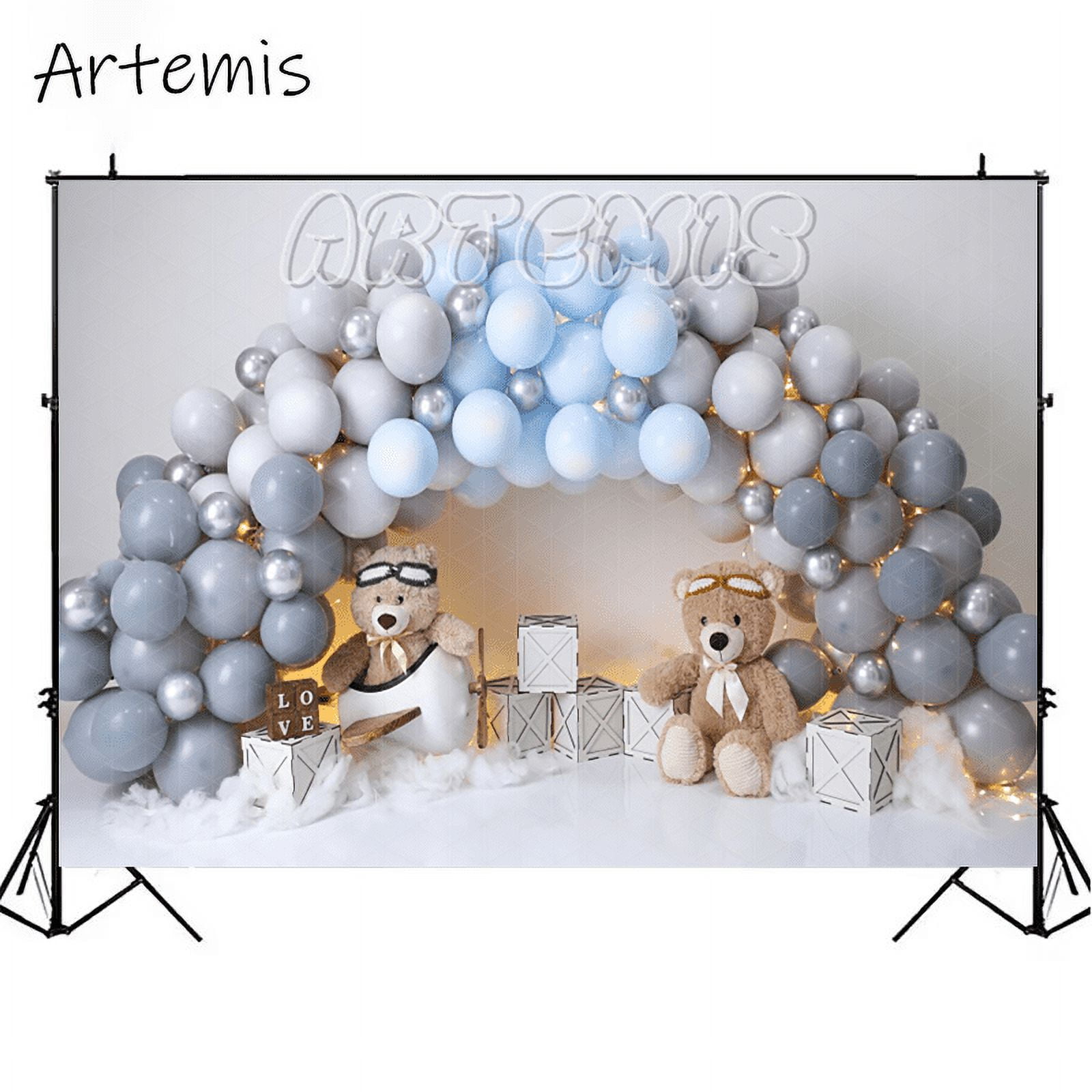 Kids' Birthday Portrait Photo Background Colorful Balloons Baby Shower ...